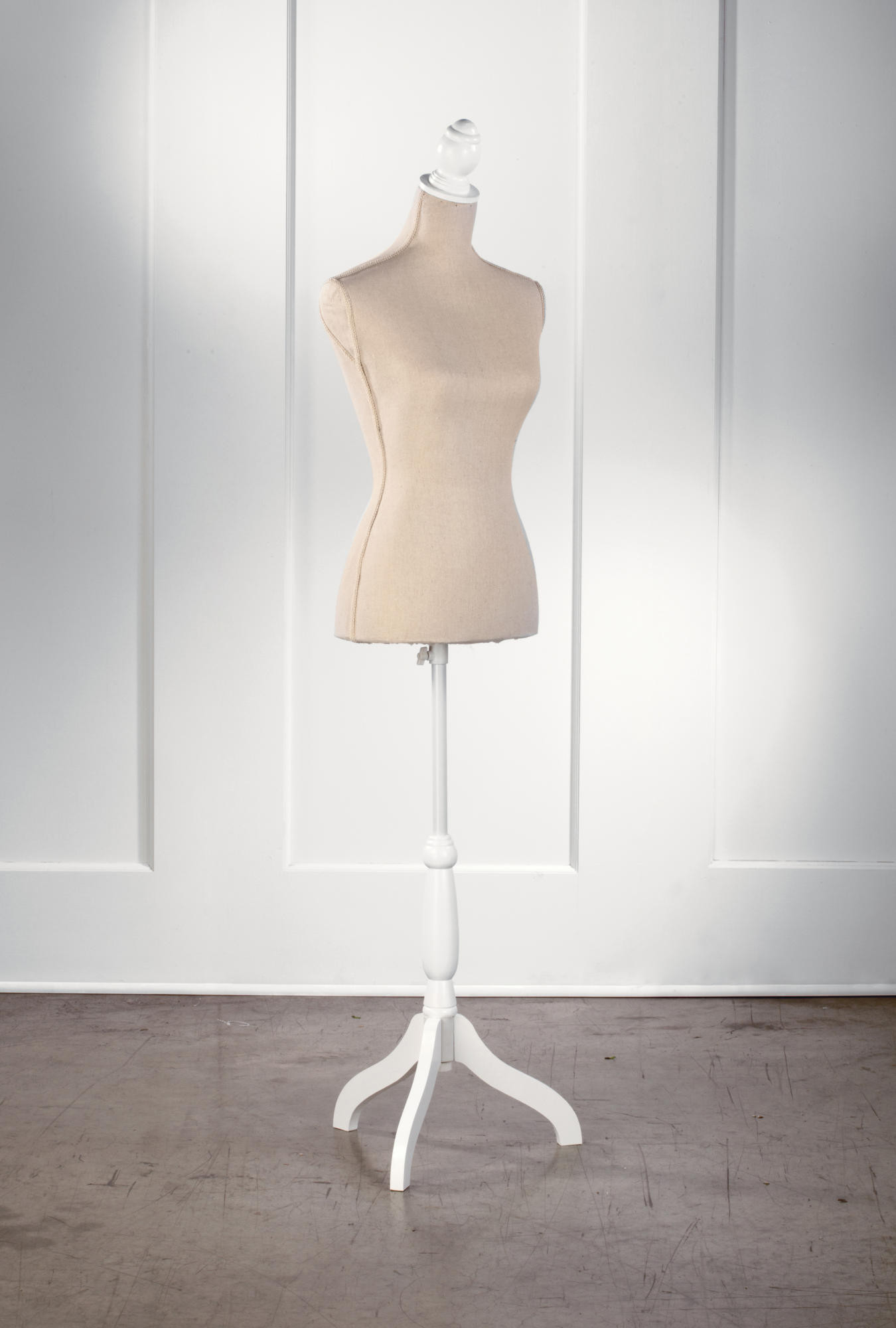 64"Beige & White Modern Burlop Body Form | Christmas Central