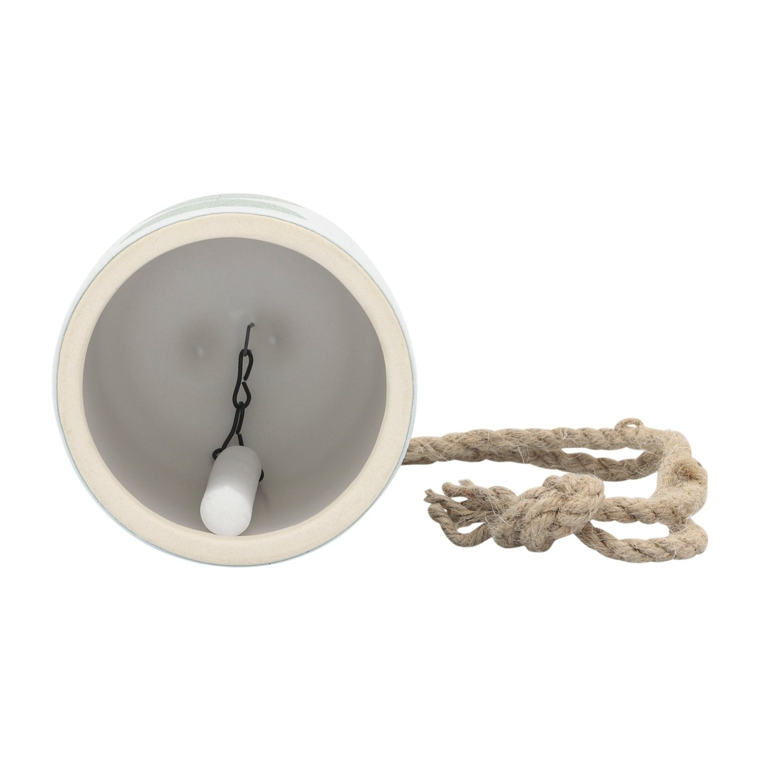 Circle Hanging Bell - 5" - White & Green | Christmas Central