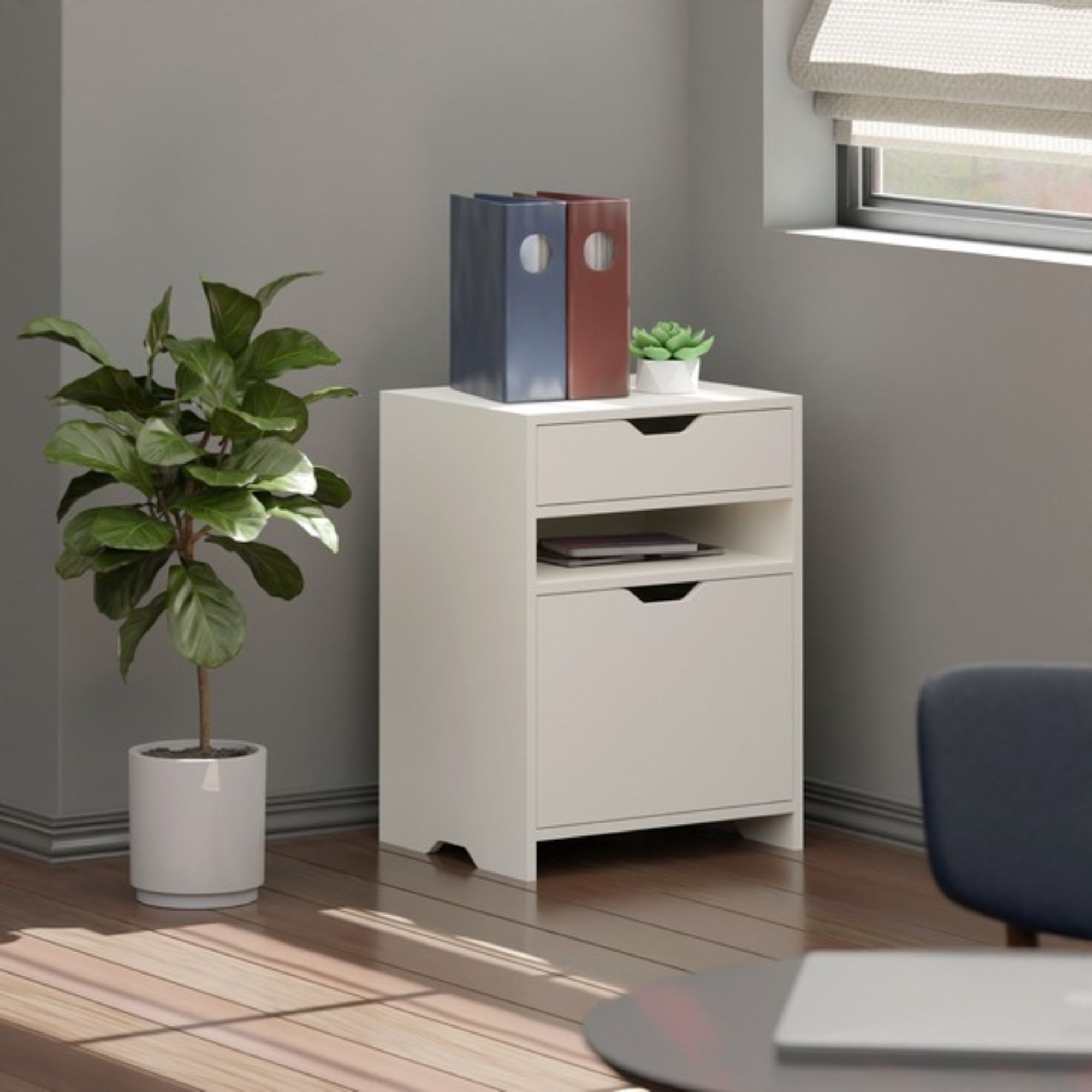 Filing Storage Cabinet with Drawer - 26.25" - White | Christmas Central