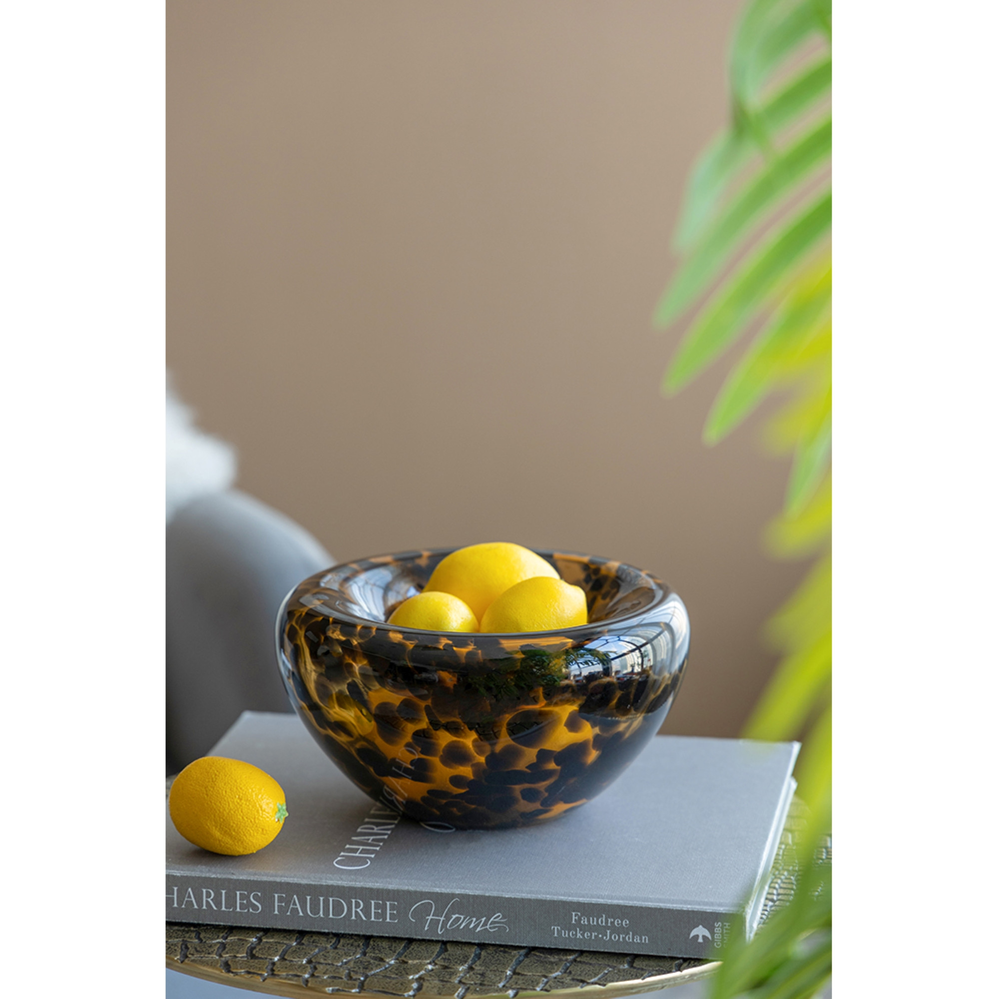 Chee Animal Print Glass Vase - 8.5" - Black & Yellow | Christmas Central