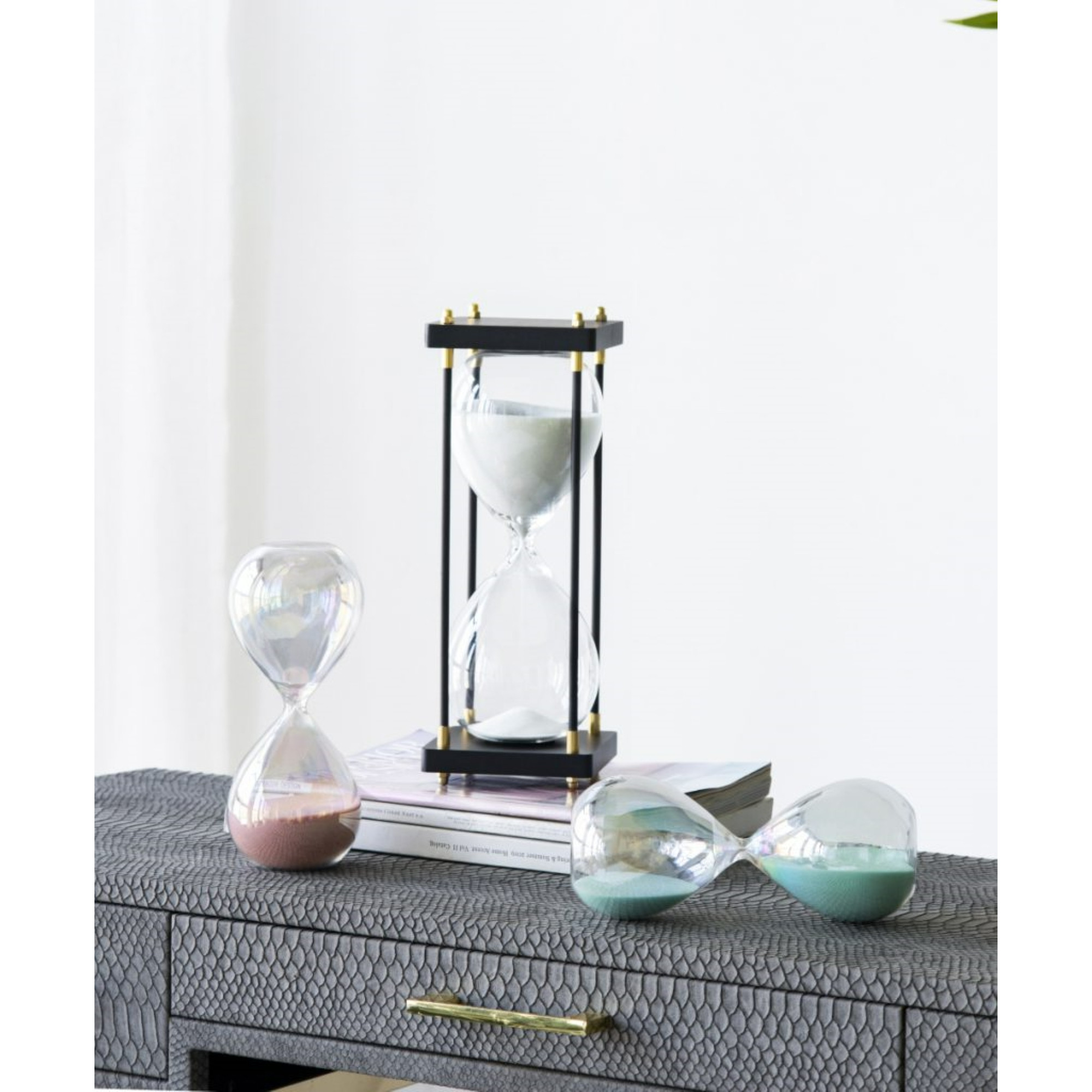 Hourglass with Wooden Frame - 12.25" - Brown | Christmas Central