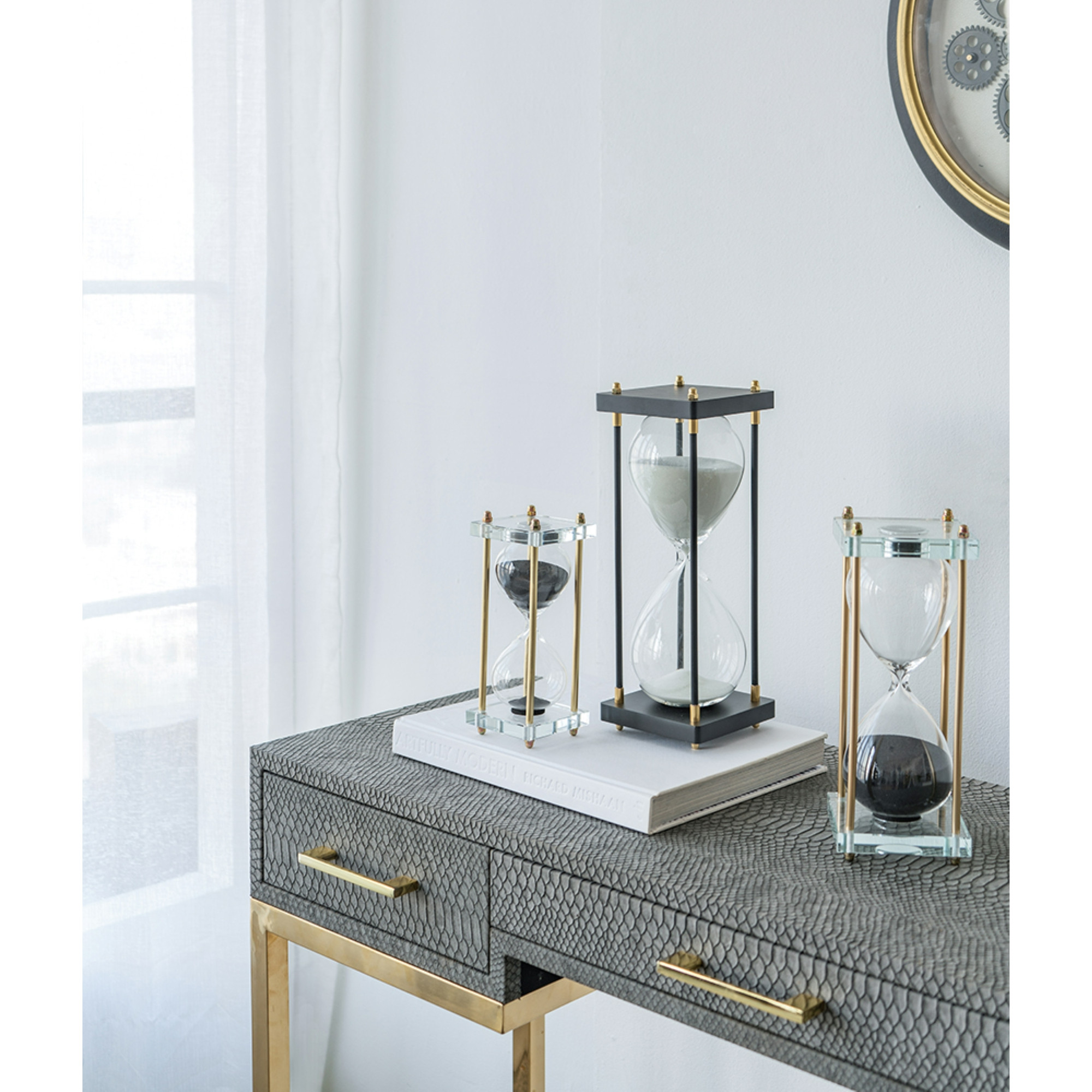 Hourglass with Wooden Frame - 12.25" - Brown | Christmas Central