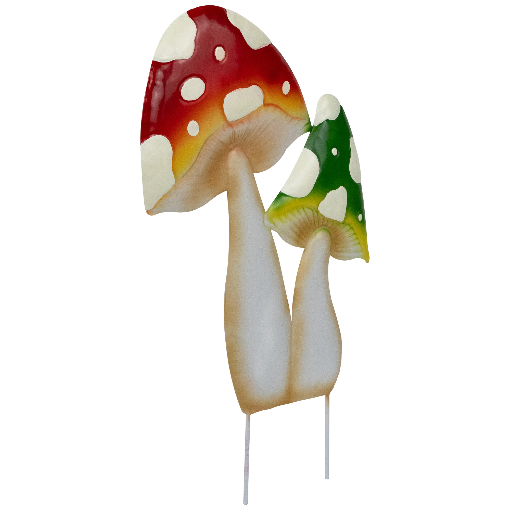 Double Mushrooms Outdoor Garden Stake - 16" - Red & Green | Christmas ...