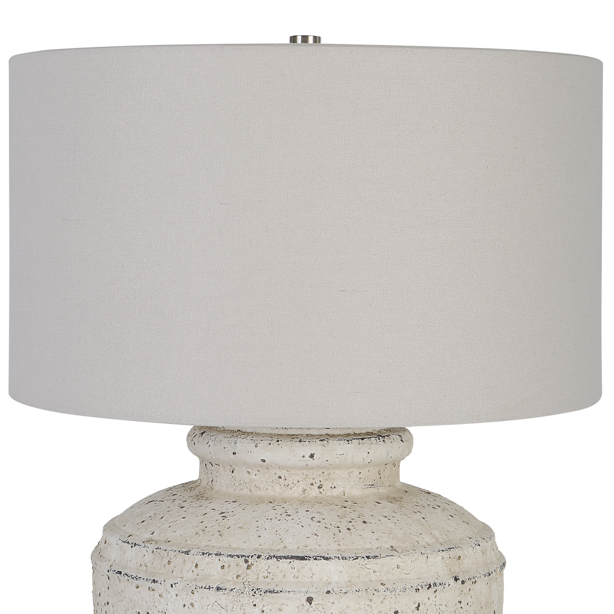 Distressed Stone Table Lamp with Drum Shade - 24.5" - White | Christmas ...