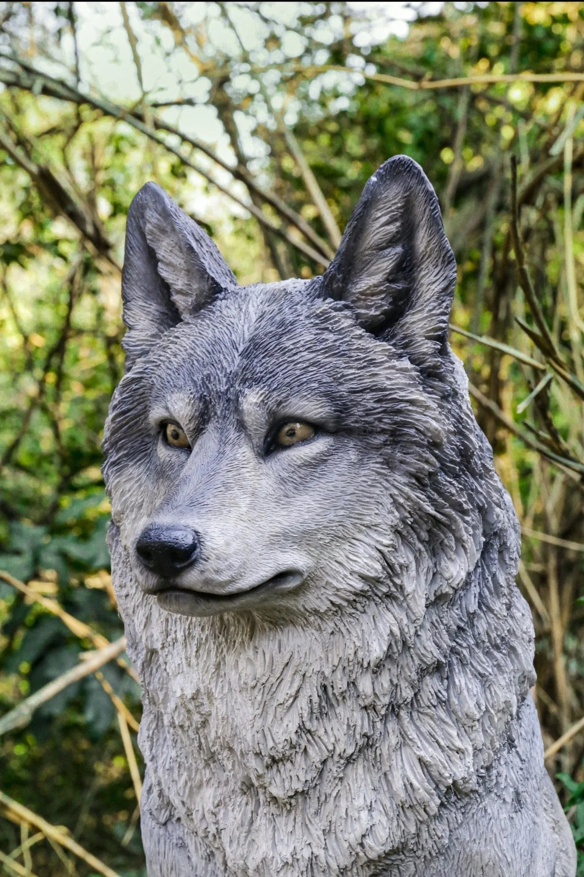 21.75" Sitting Wolf Outdoor Garden Statue | Christmas Central