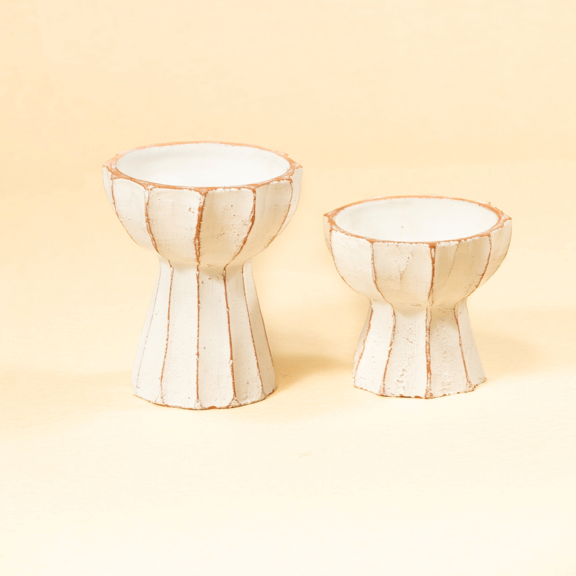 Small Fluted Goblet Bowl - 14" - White | Christmas Central
