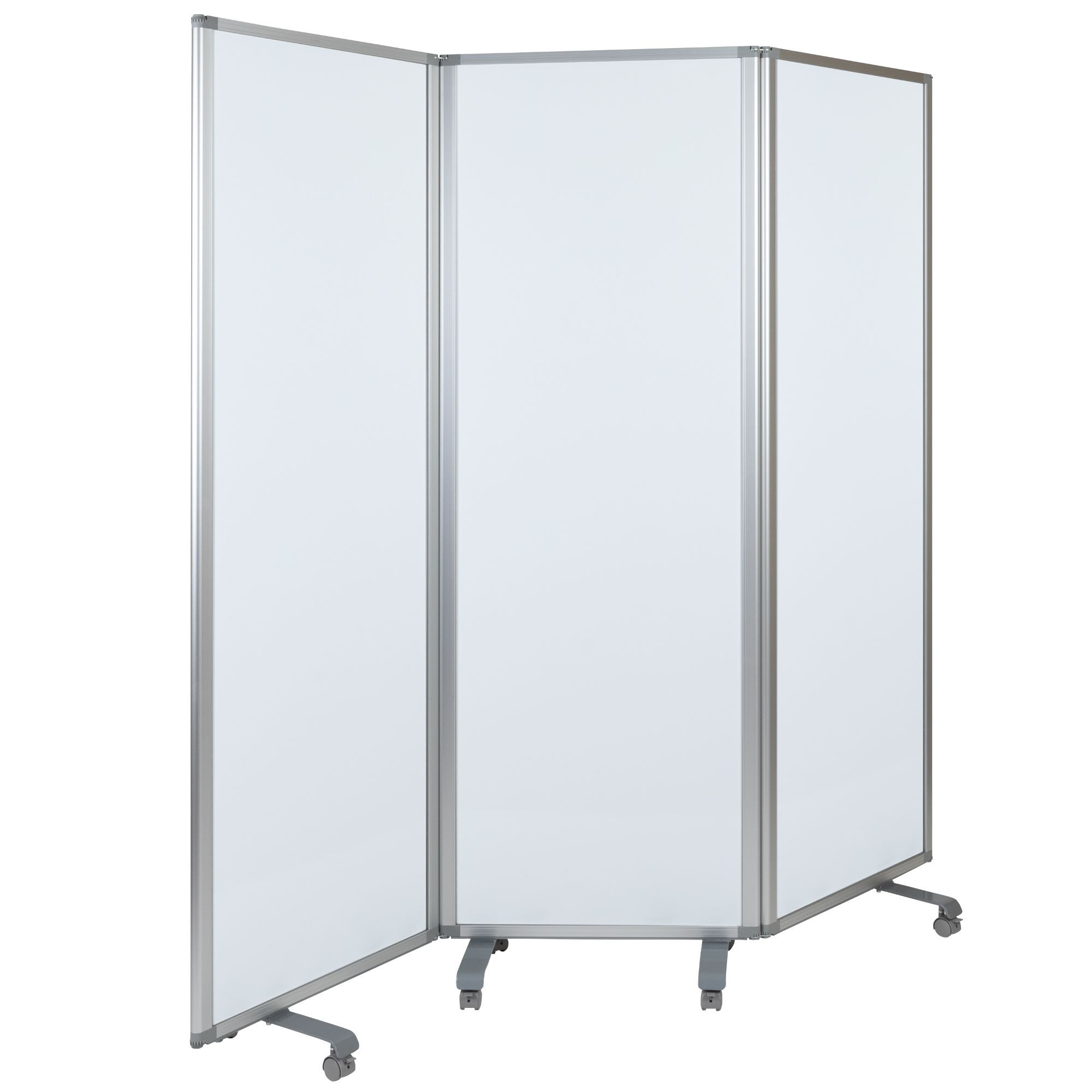 72" White Mobile Magnetic Partition with Lockable Casters | Christmas ...