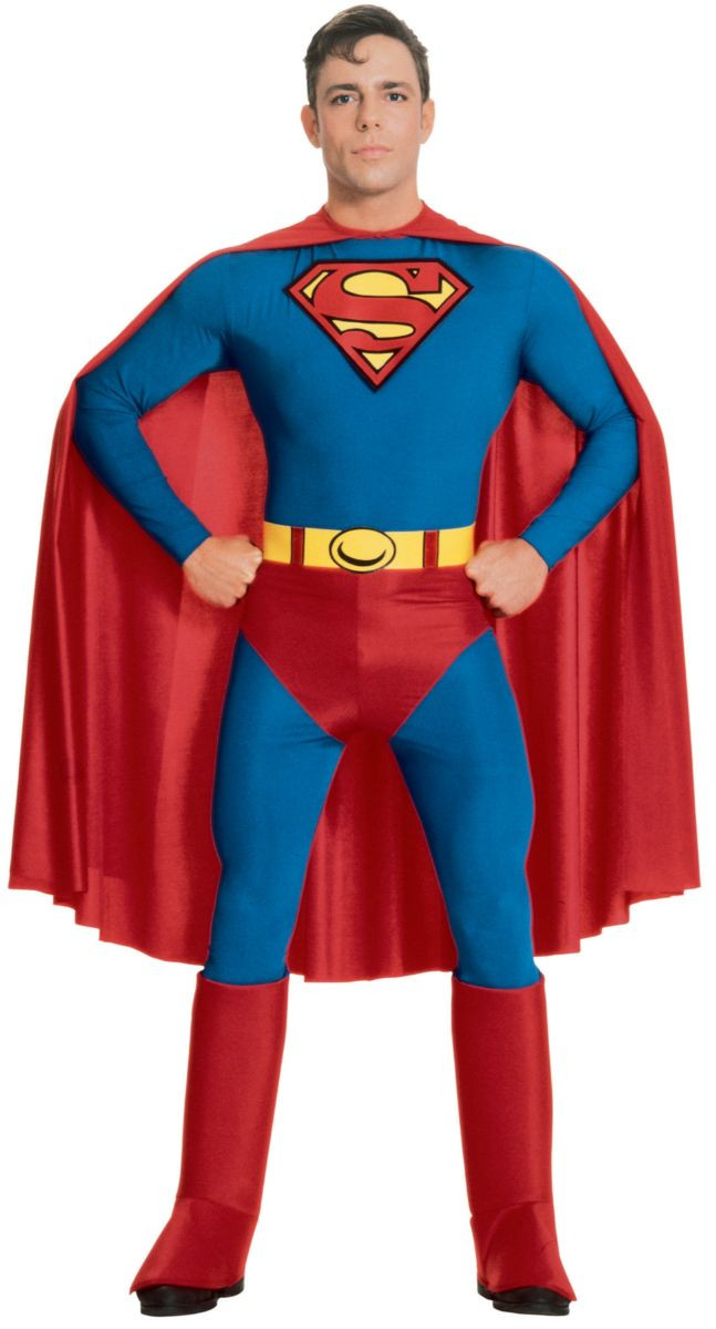 Red & Blue Superman Men Adult Halloween Costume - One Size | Christmas ...