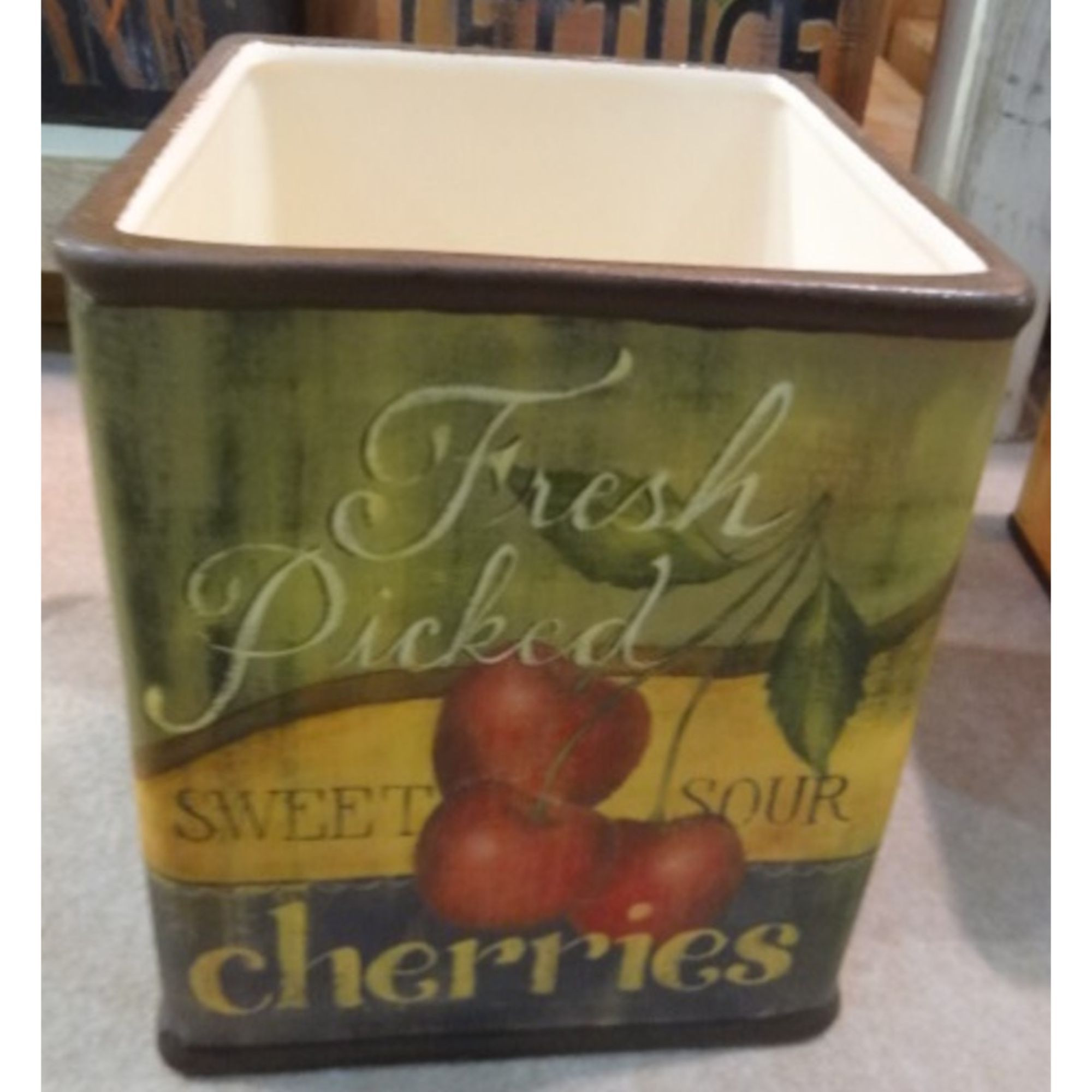 20" Red & Green Fresh Picked cherries Storage Containers | Christmas ...
