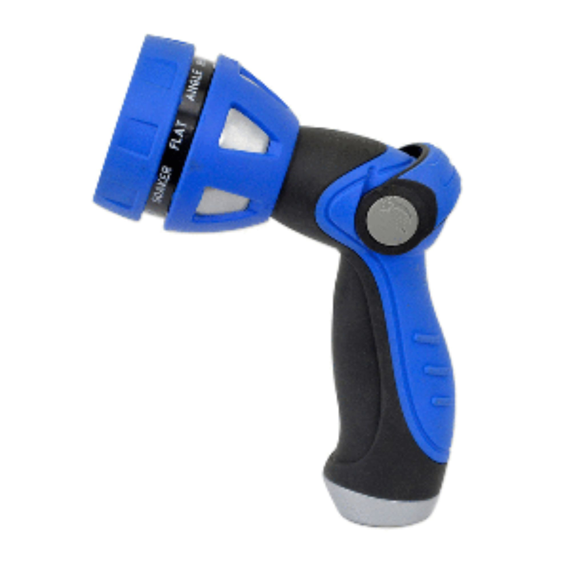 8" Black, Blue, & Gray HoseCoil Thumb Lever Nozzle with Metal Body ...