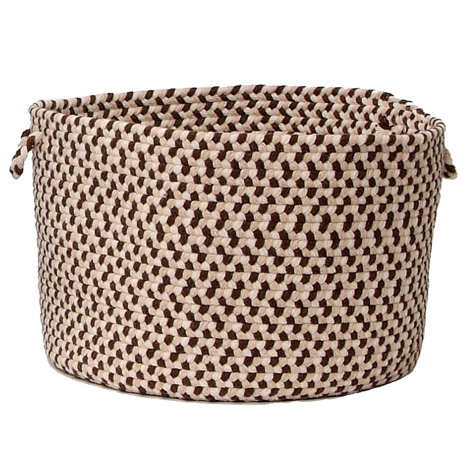 18" Beige & Brown Handmade Braided Basket | Christmas Central