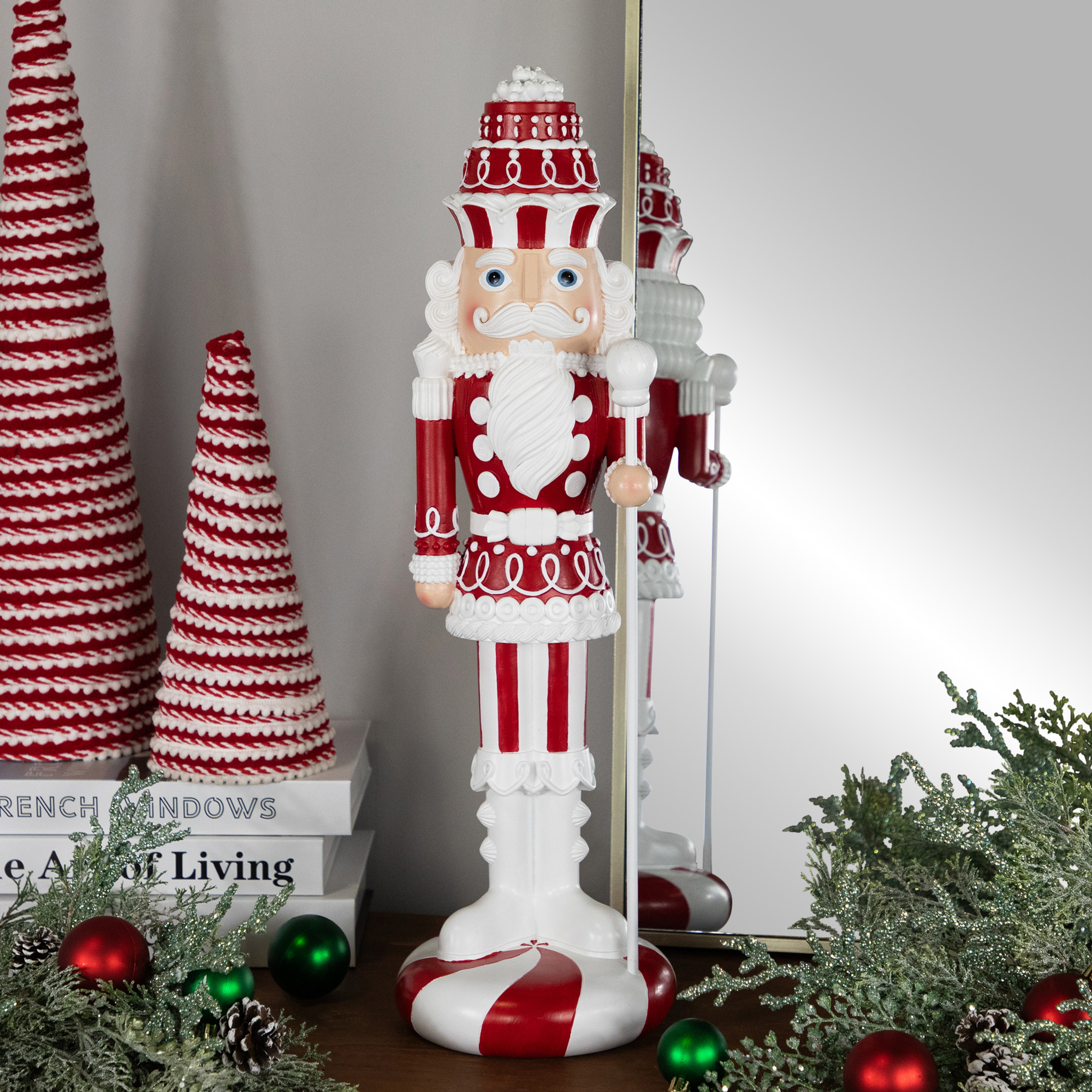 Christmas Candy Nutcracker King - 21.75" - Red | Christmas Central