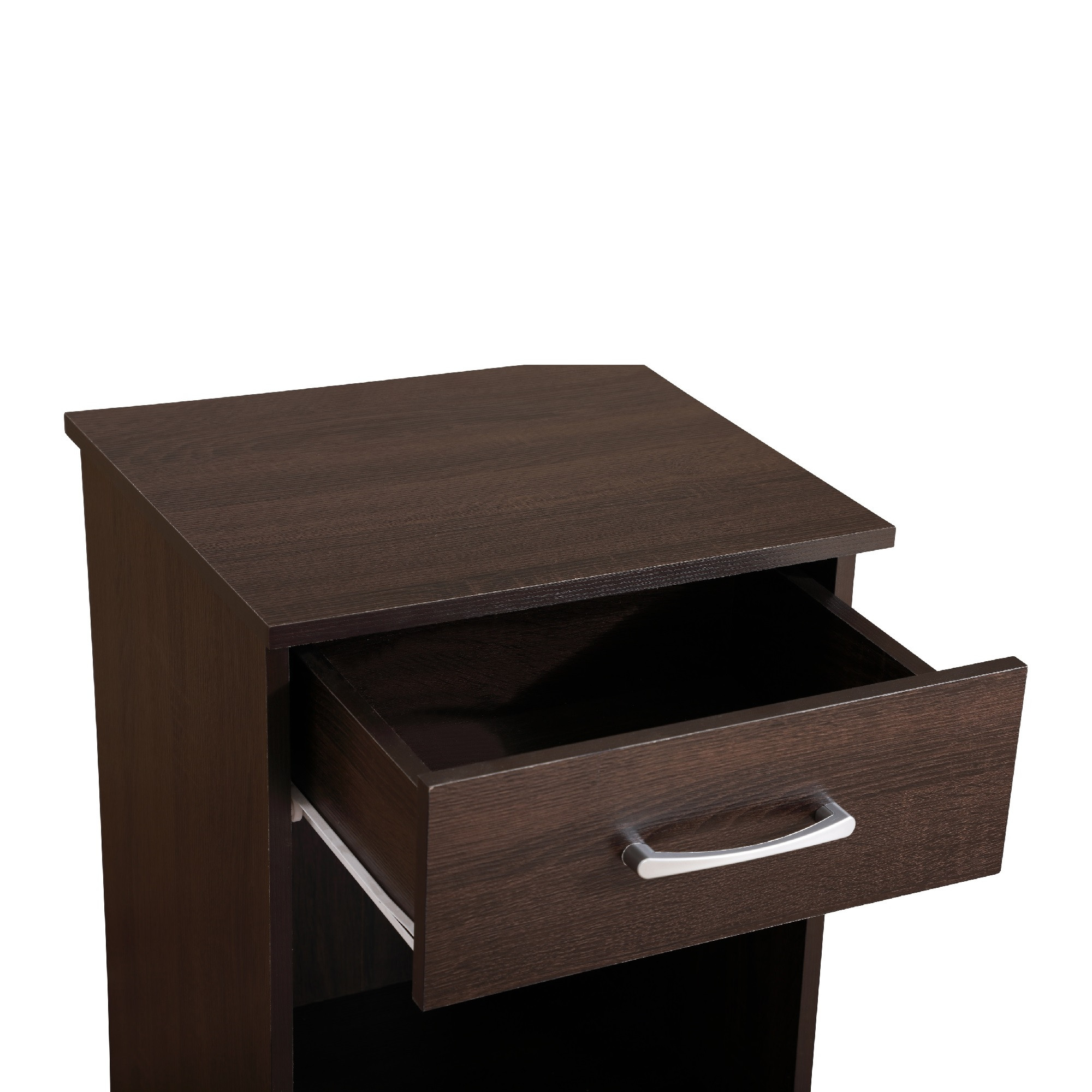 1-Drawer Nightstand with Open Shelf - 24" - Dark Brown | Christmas Central