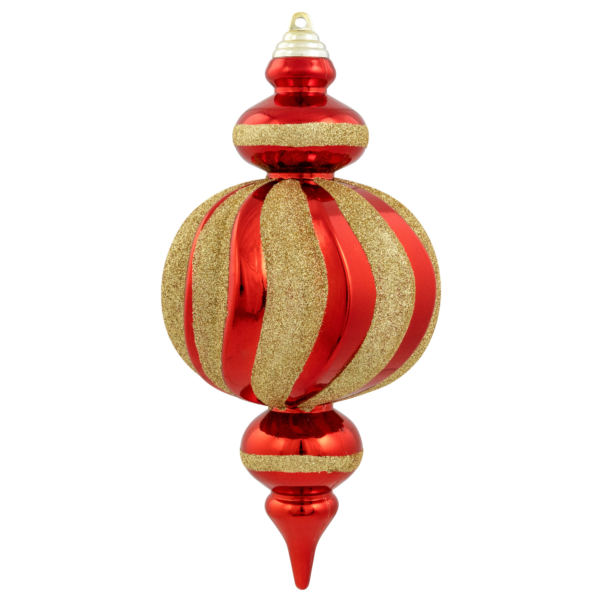Shatterproof Commercial Size Finial Christmas Ornaments - 10" - Red ...