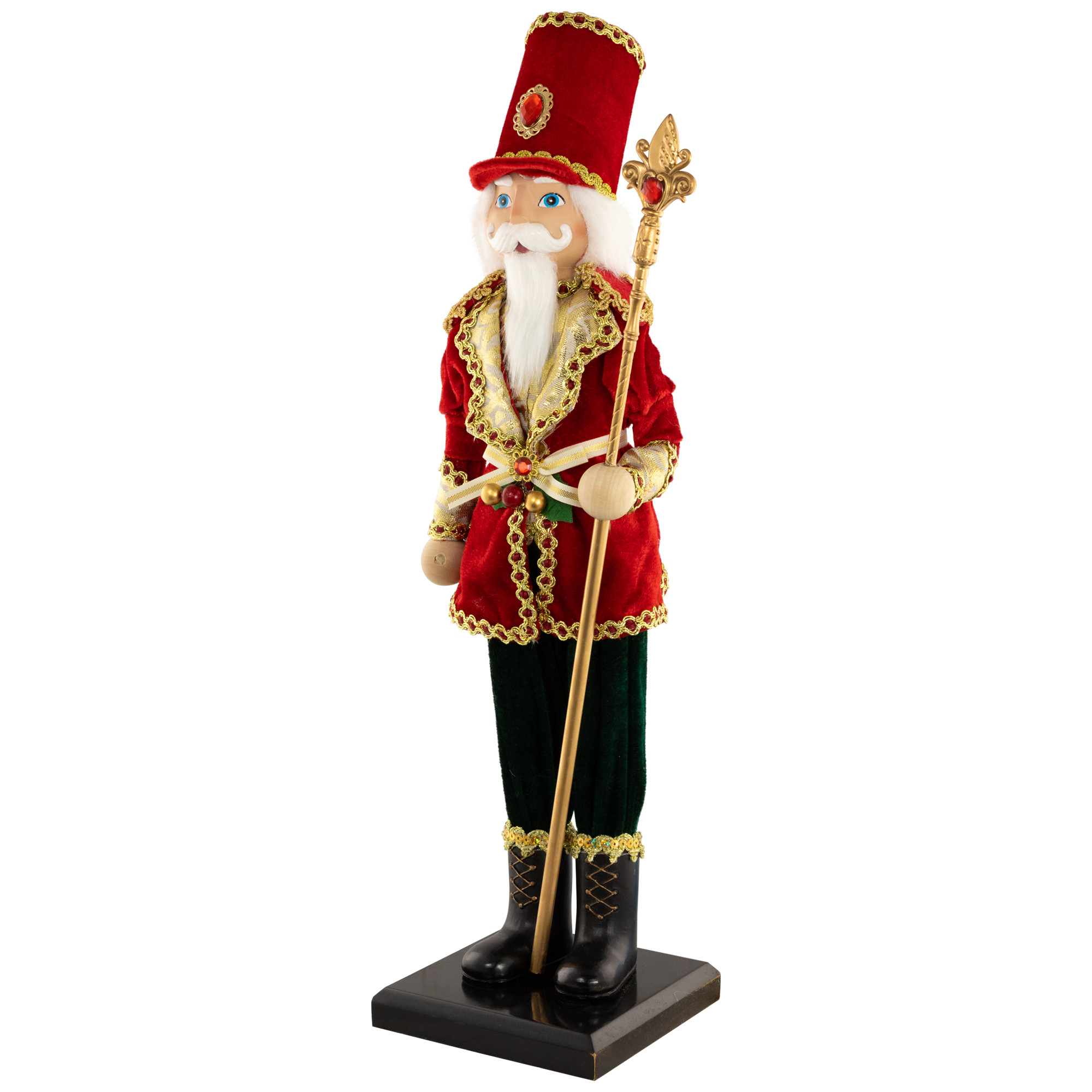 Jeweled Nutcracker with Scepter Christmas Figure - 22" | Christmas Central