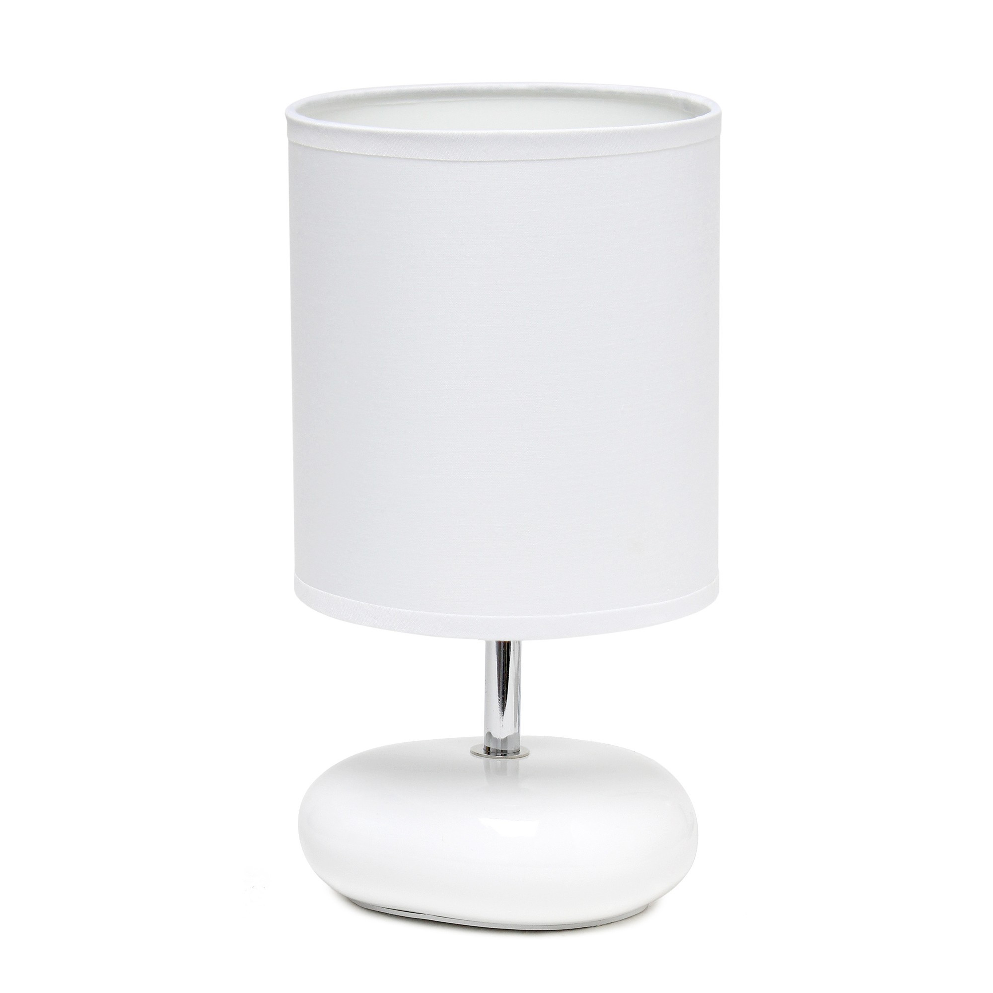 Traditional Mini Round Rock Table Lamp with Drum Shade - 10.25" - White ...