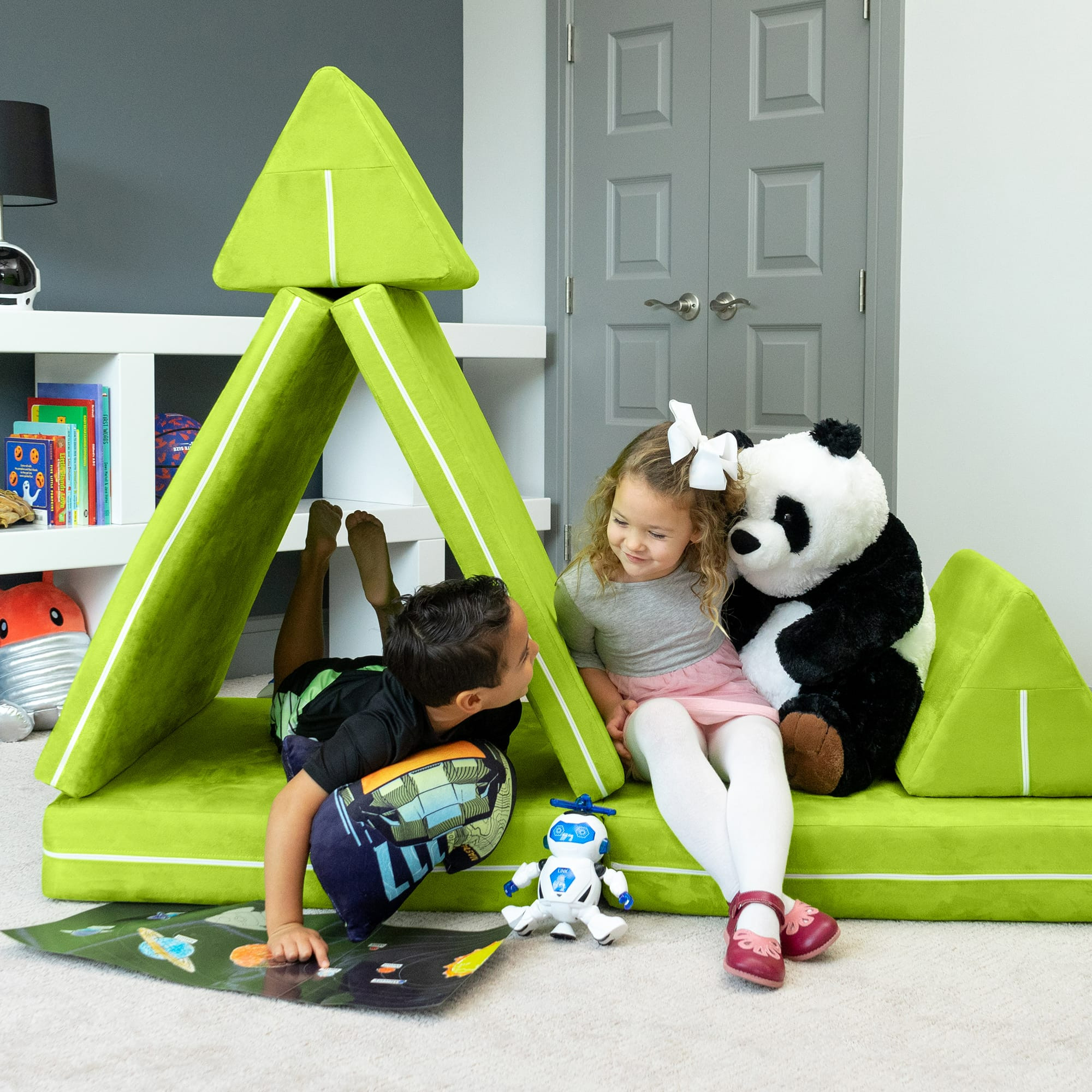 6-Piece Zipline Kids Playscape Furniture Playset - 66" - Pink ...