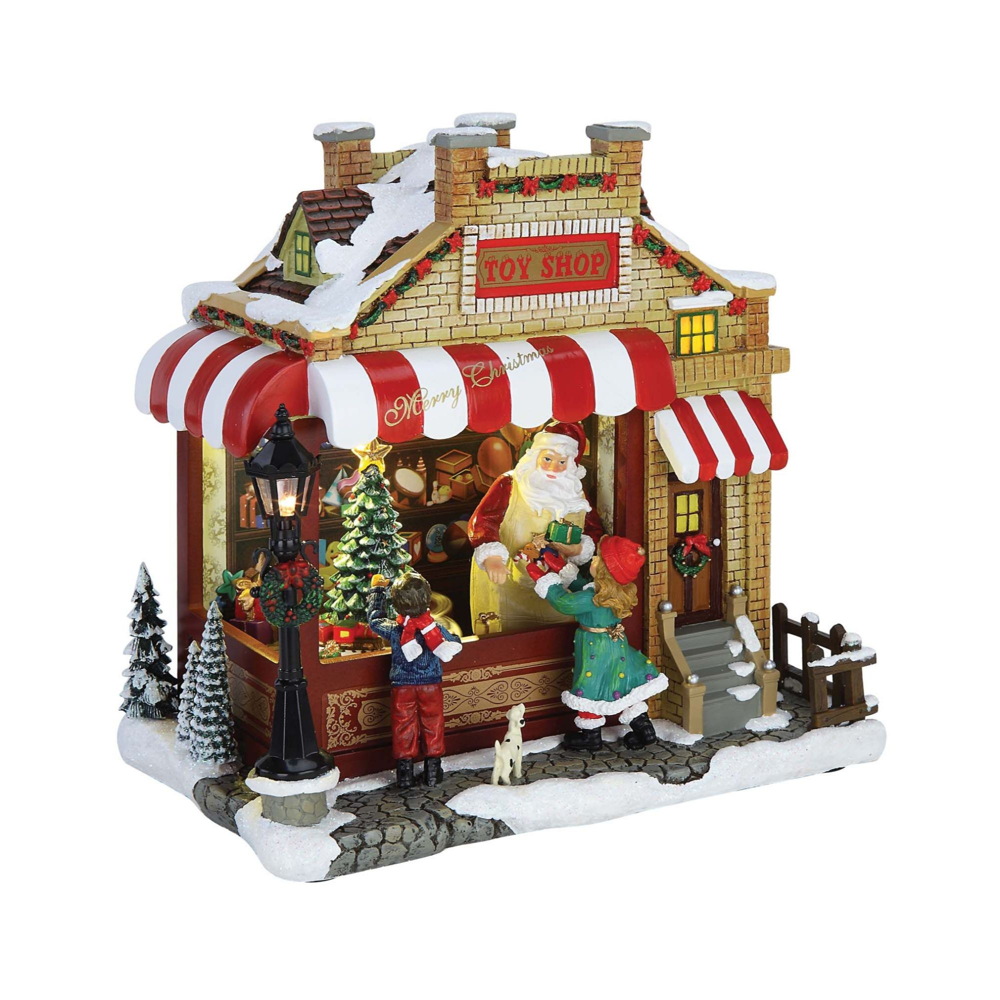LED Lighted Musical Brick Toy Shop Christmas Decoration - 9.5 ...