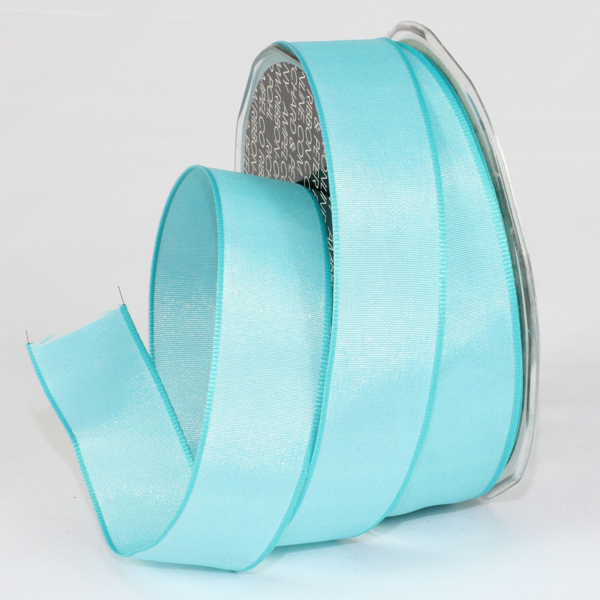 Turquoise Blue Solid Wired Craft Ribbon 1" x 54 Yards | Christmas Central
