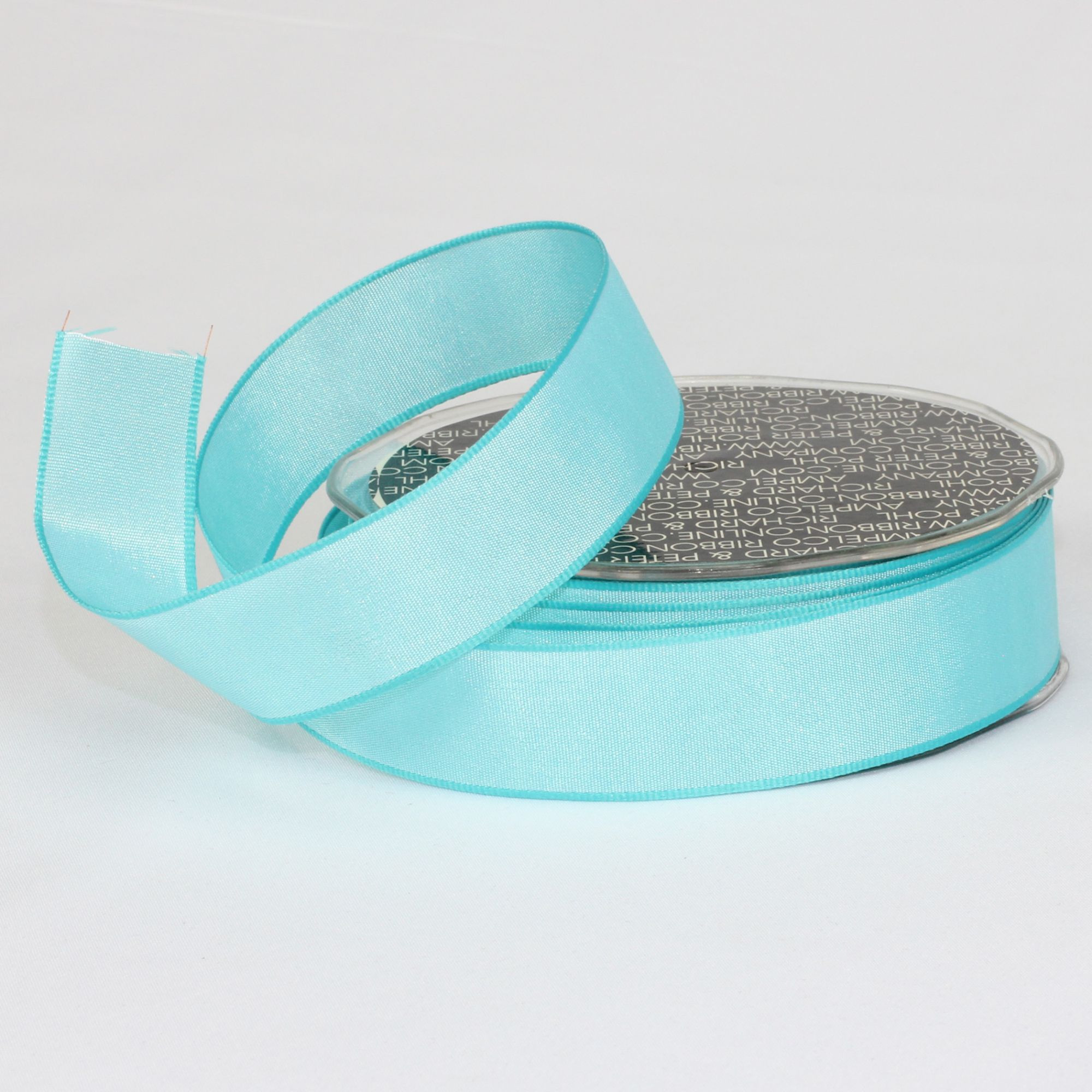 Turquoise Blue Solid Wired Craft Ribbon 1" x 54 Yards | Christmas Central