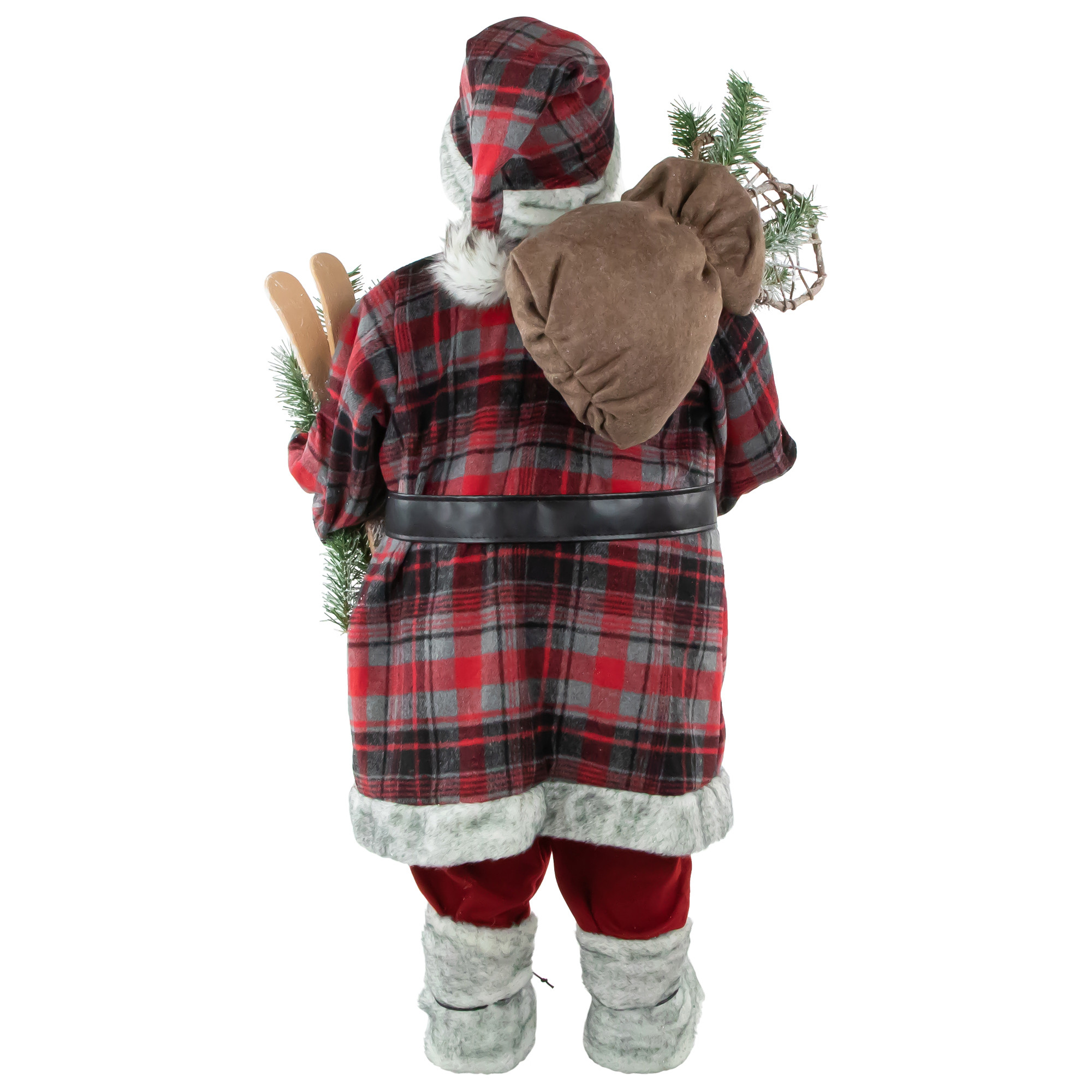 36" Alpine Chic Santa Claus with Snowshoes & Skis Christmas Figure ...
