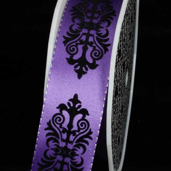 Purple & Black Royal Wired Craft Ribbon 1.5" x 27 Yards | Christmas Central