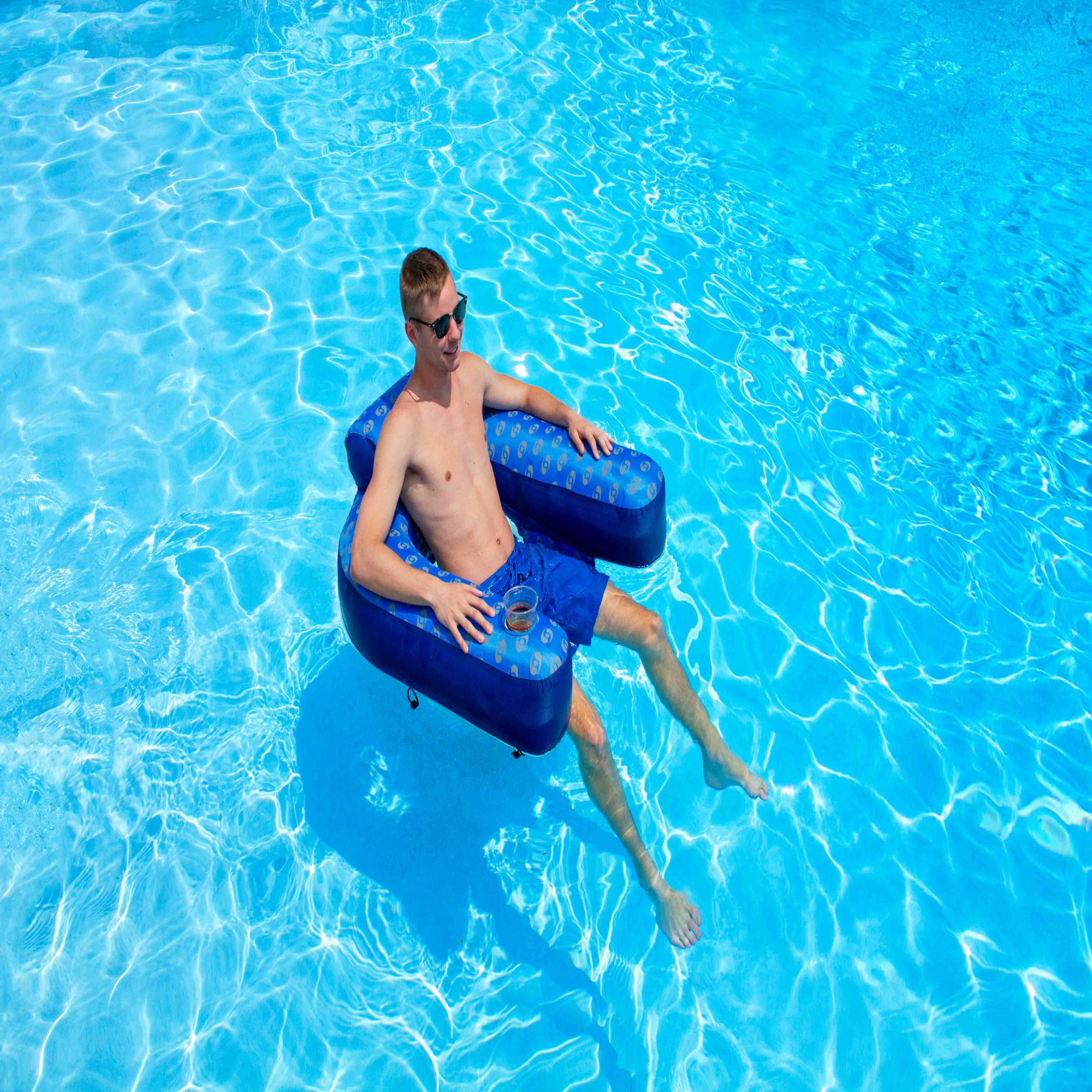 Inflatable Swimming Pool Lounger Hammock Chair - 39" - Blue | Christmas ...