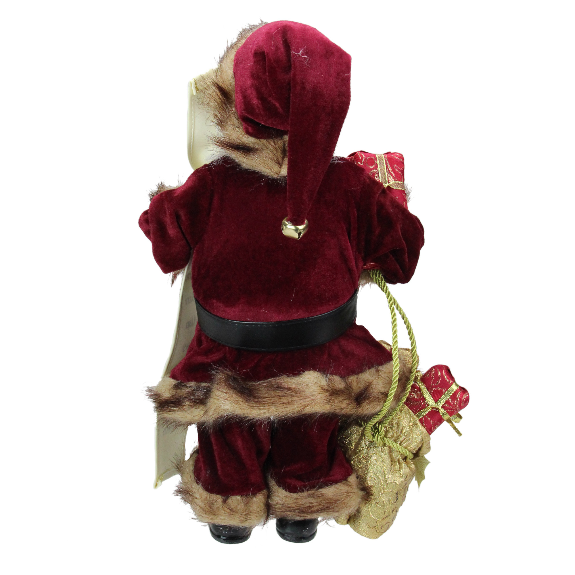 18" Burgundy & Brown Santa Claus with Naughty or Nice List Christmas ...