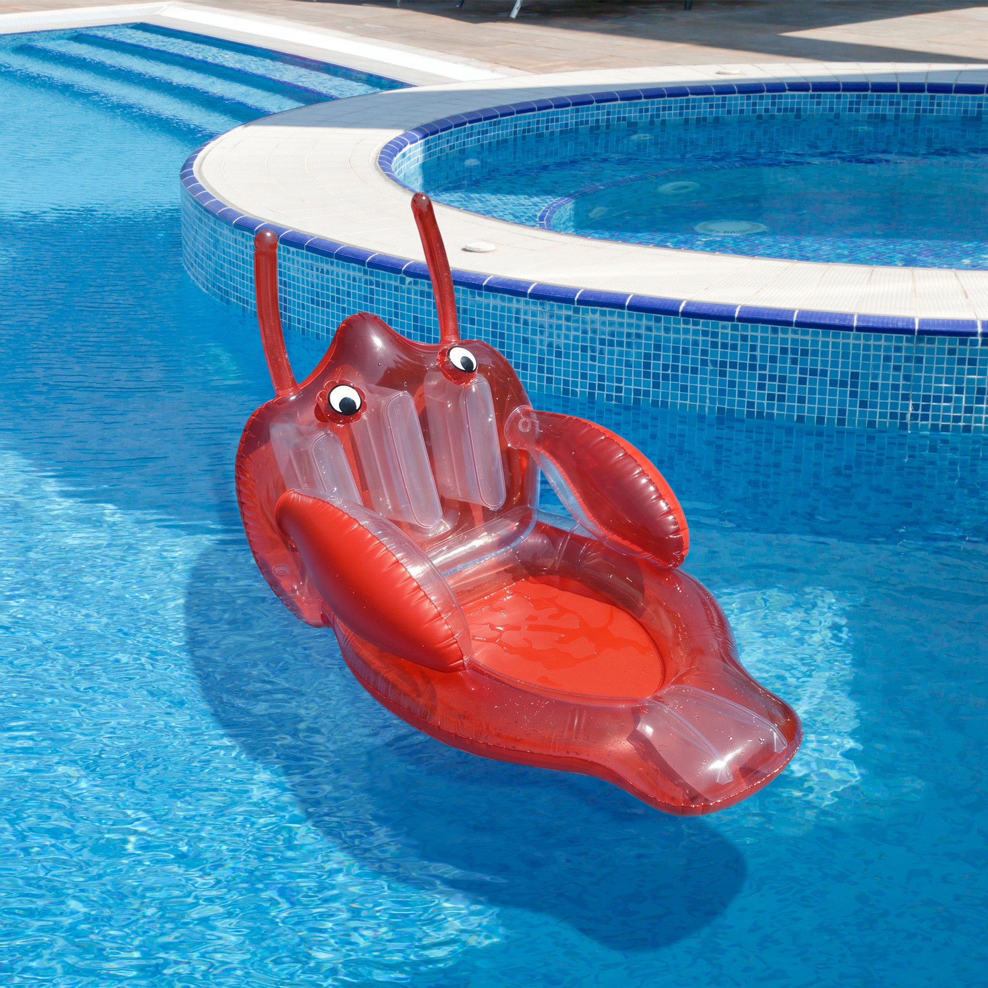 58" Inflatable Red Lobster Swimming Pool Floating Lounge Raft ...