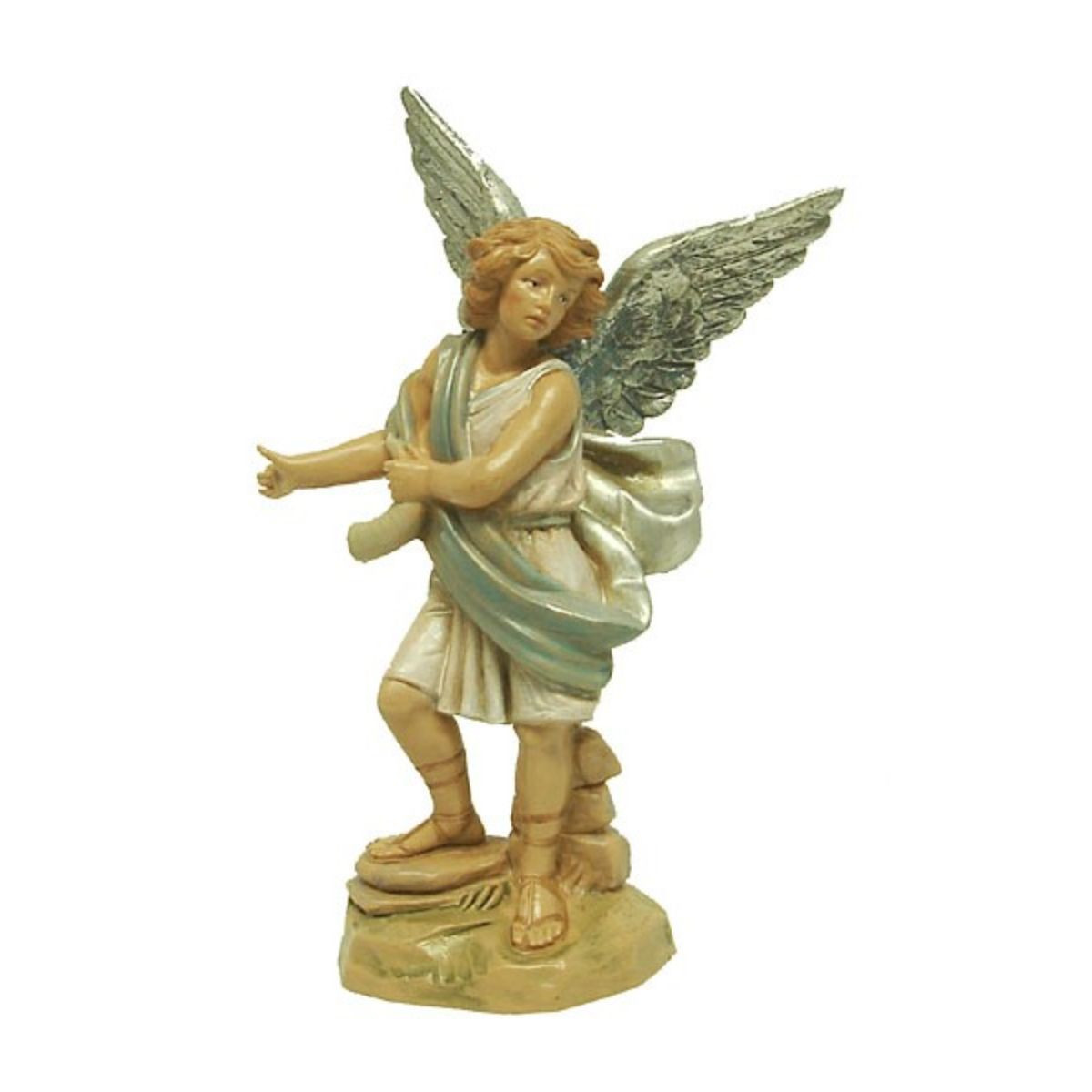 5.75" Blue & Cream White Hand Painted Raphael Angel Fontanini Nativity ...