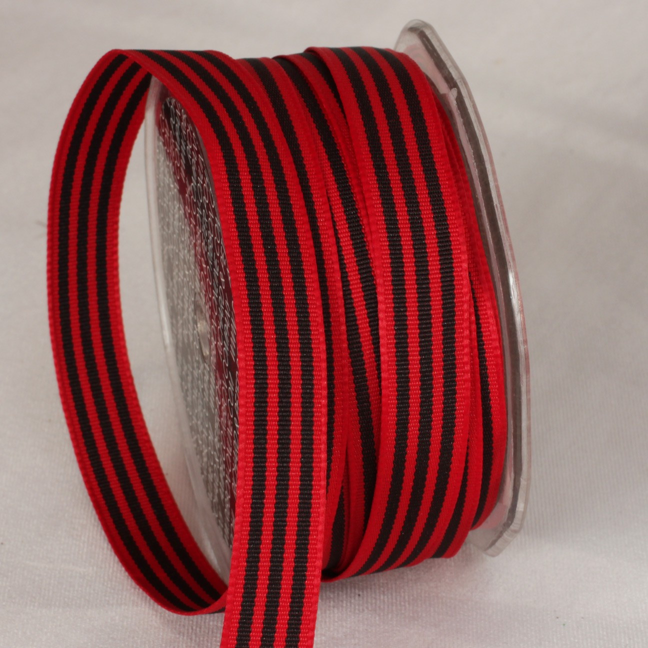 Scarlet Red & Black Striped Wired Ribbon 0.5" x 27 Yards | Christmas ...