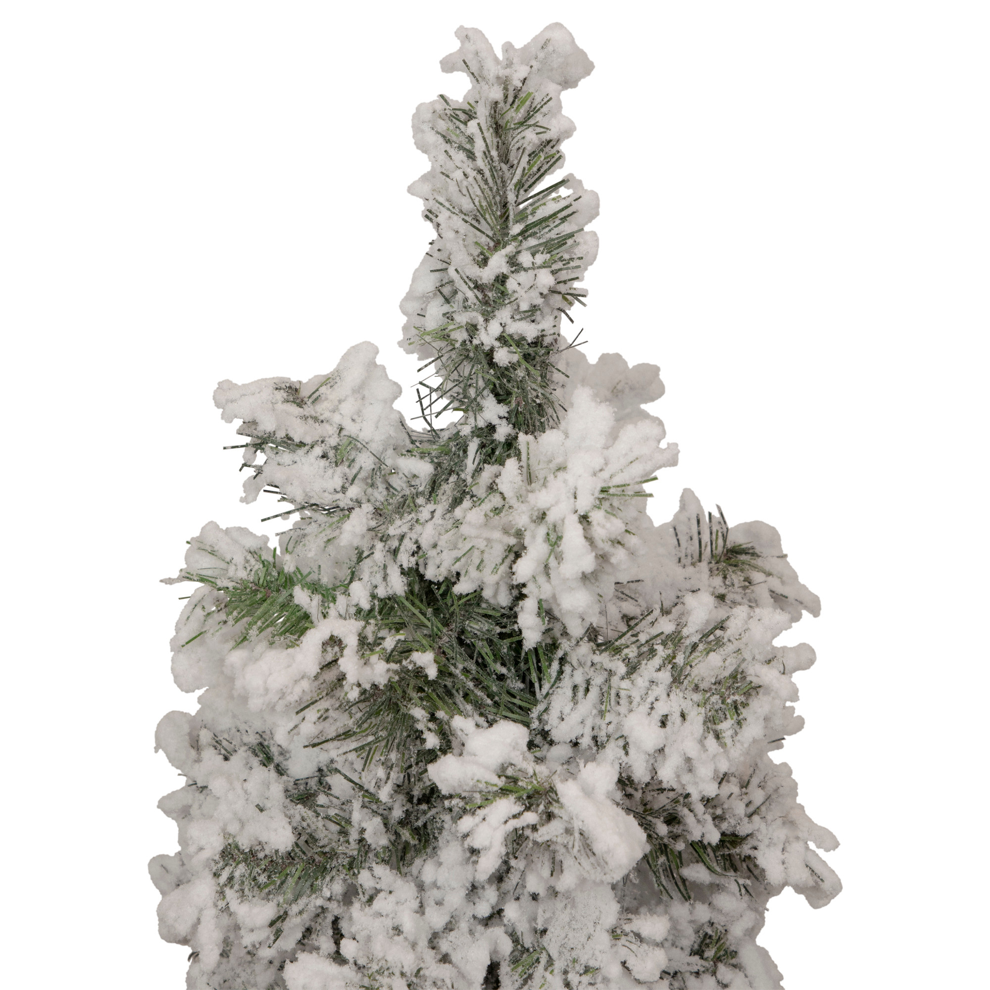 Set of 3 Unlit Slim Flocked Alpine Artificial Christmas Trees 5 ...
