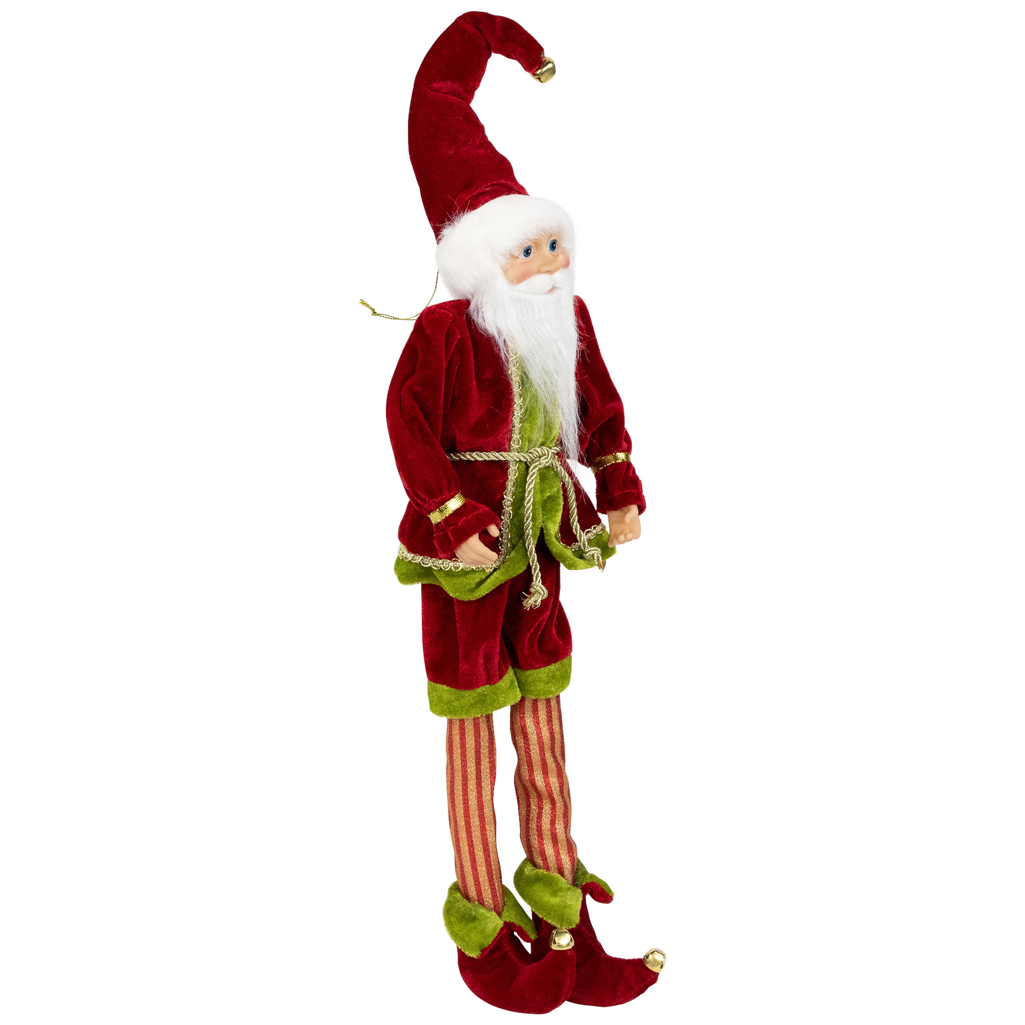 18" Red & Green Elf Monarch Poseable Christmas Figure | Christmas Central
