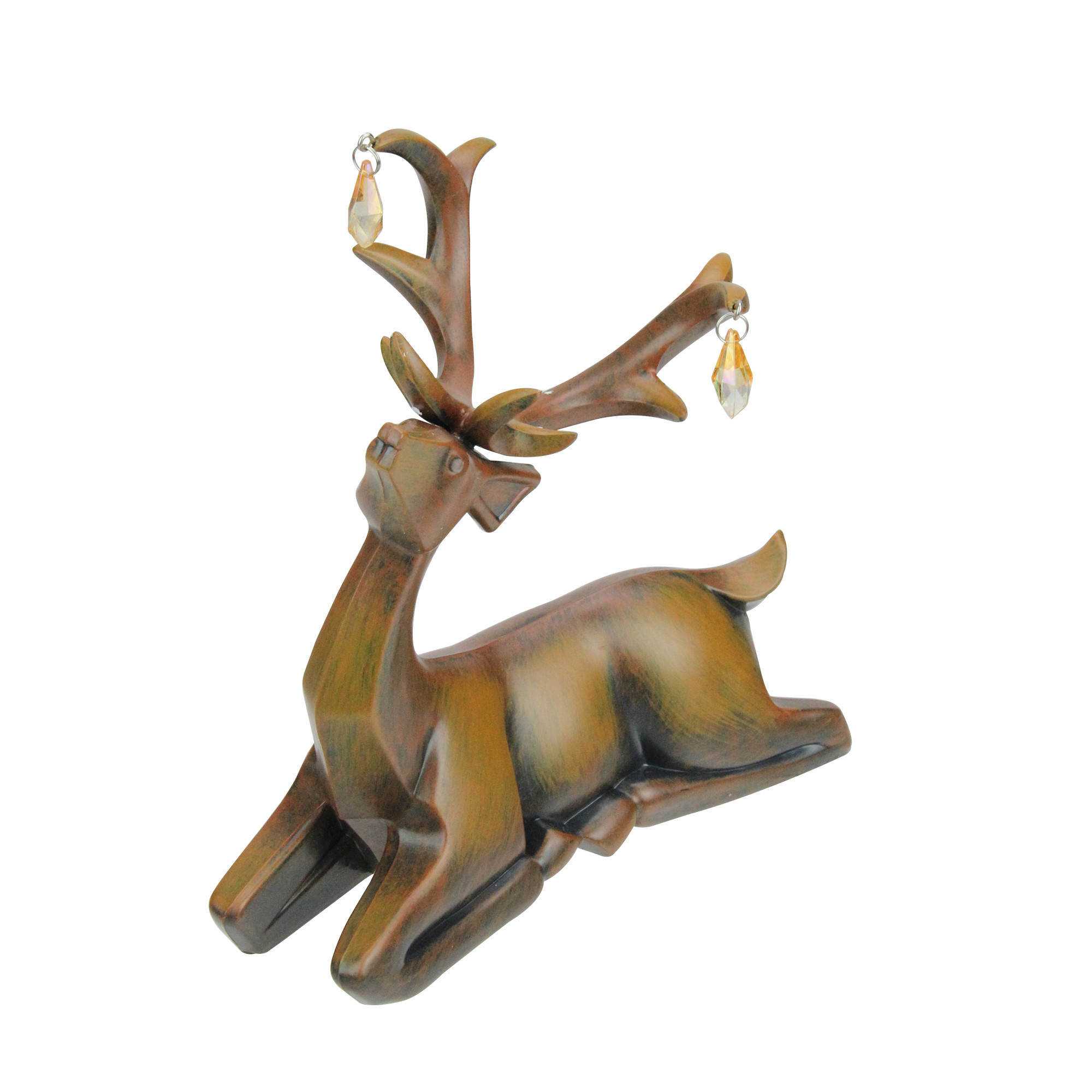 7.5" Brown Laying Deer Christmas Table Top Decoration | Christmas Central