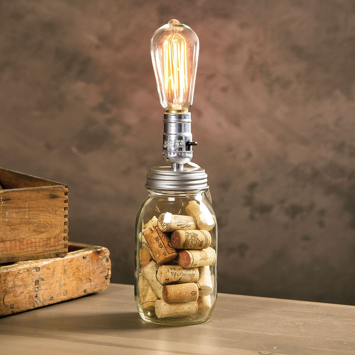 Silver Cleveland Vintage Lighting Silver Canning Jar Light Bulb Lamp ...