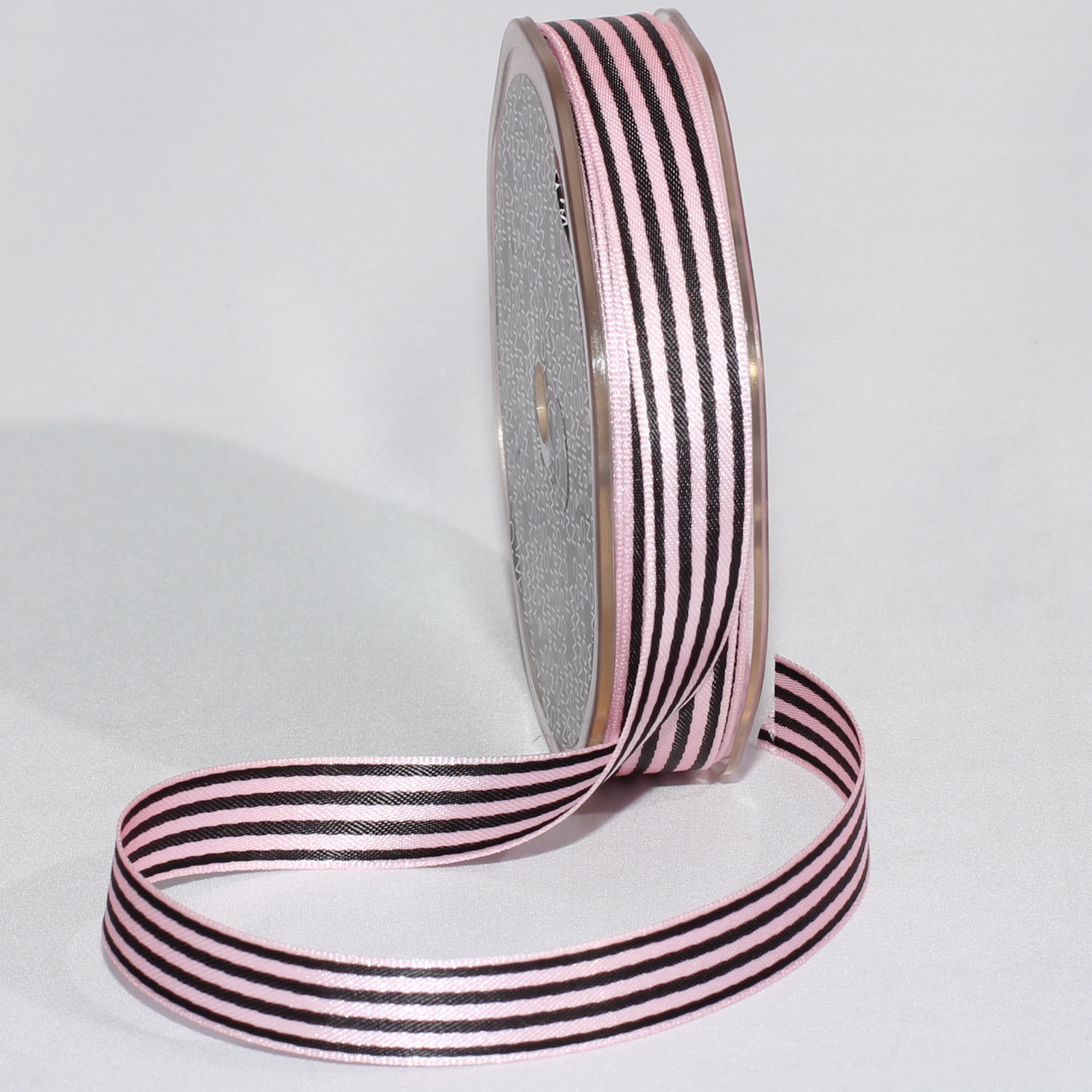 Pink & Black Stripe Craft Ribbon 0.50" x 162 Yards | Christmas Central