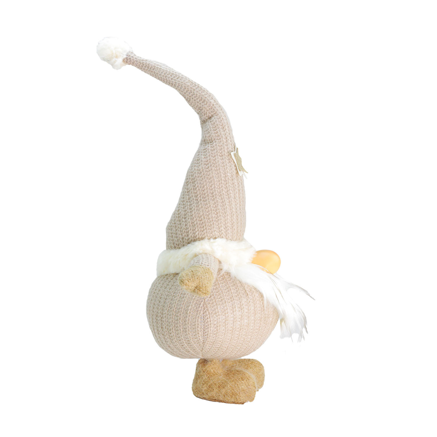 22" Gray & Beige Plush & Portly Champagne Gnome Christmas Tabletop ...