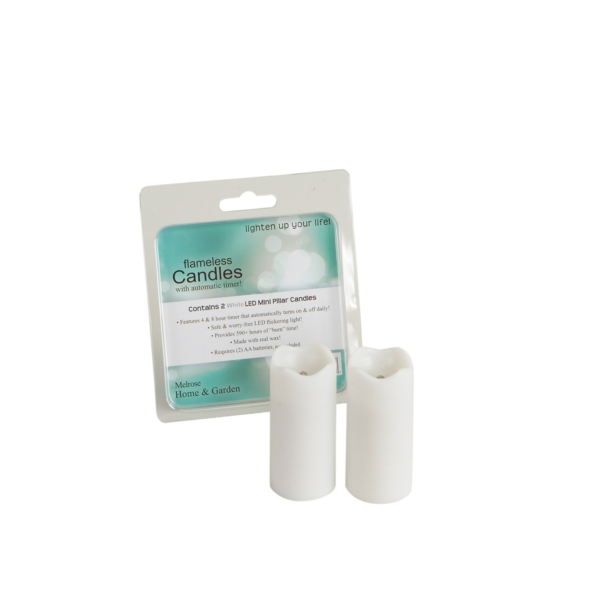 Set of 12 LED Lighted White Flameless Mini Pillar Candles 3 ...