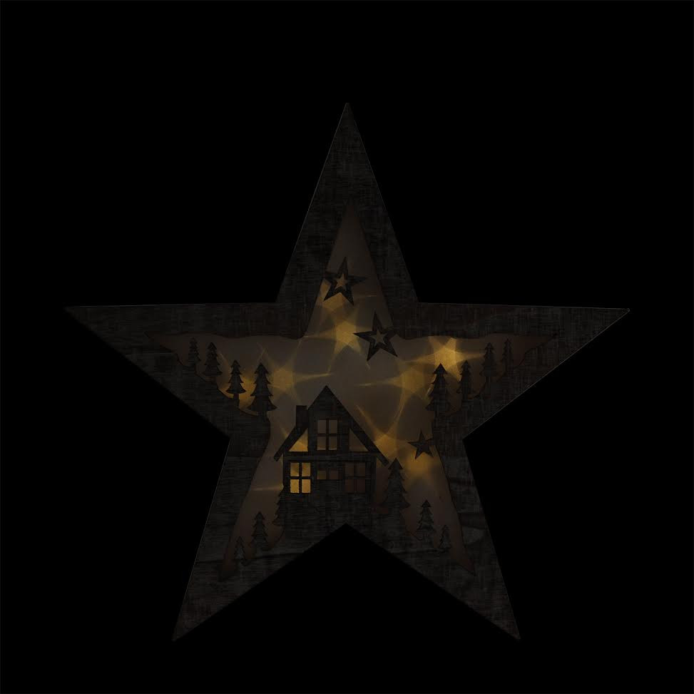 11" Silver Rustic LED Lighted Star Christmas Decor | Christmas Central