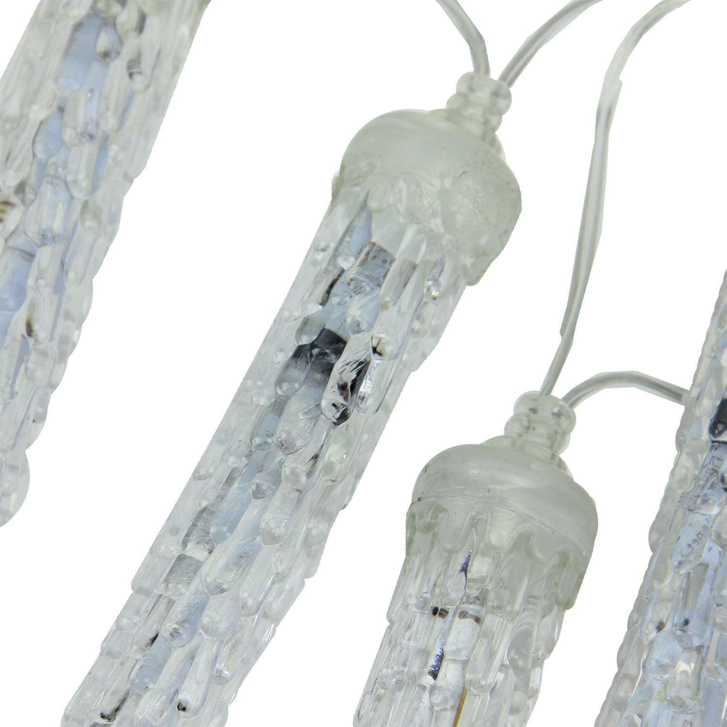 LED Lighted Transparent Dripping Icicles Snowfall Christmas Tube Lights ...