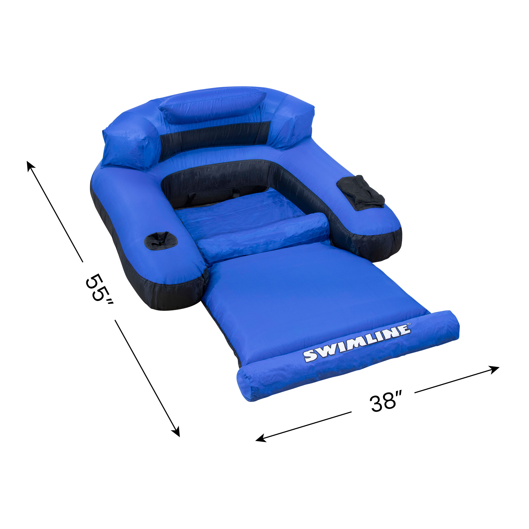 Inflatable Ultimate Floating Swimming Pool Chair Lounger - 55" - Blue ...