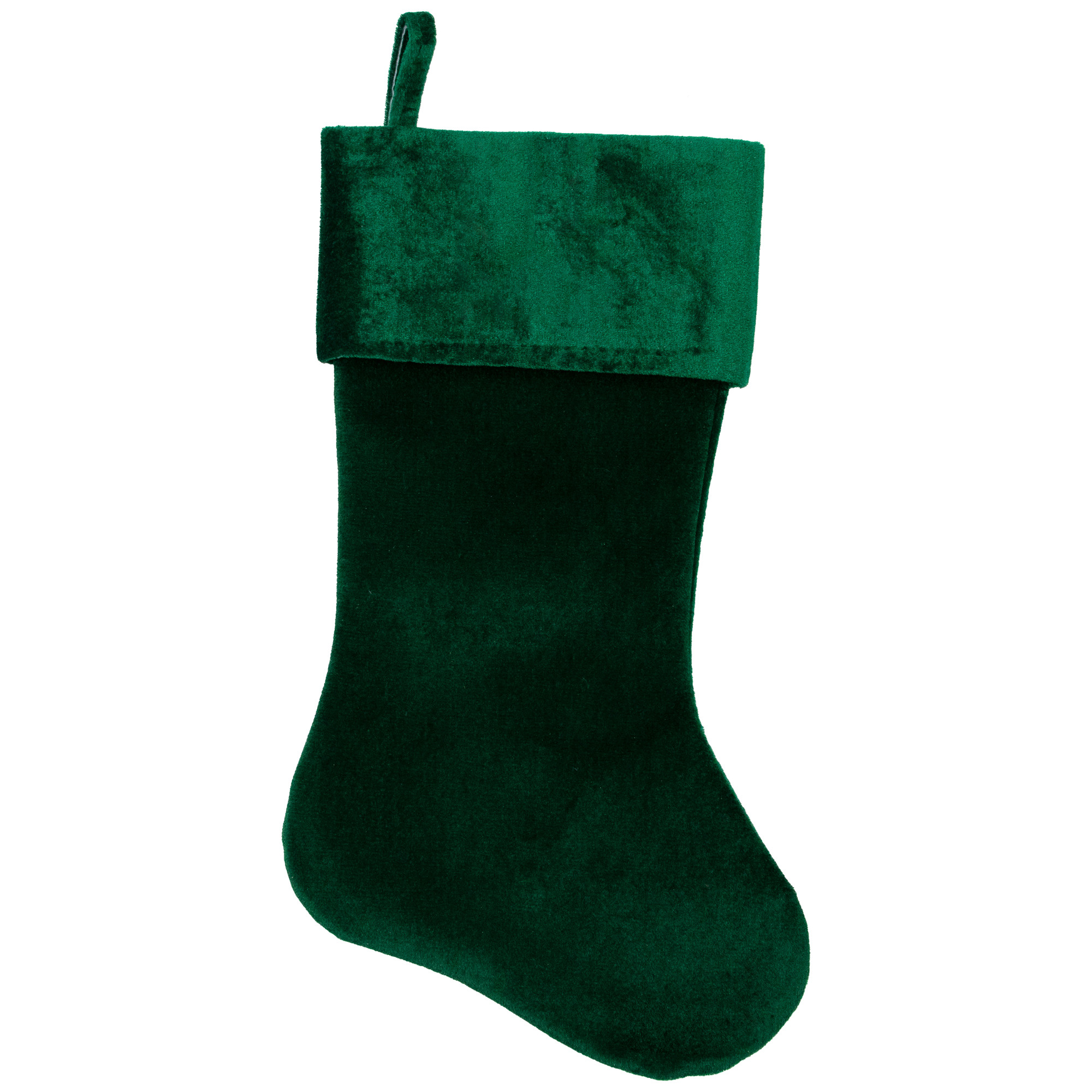 Traditional Velvet Hanging Christmas Stocking - 19" - Green | Christmas ...