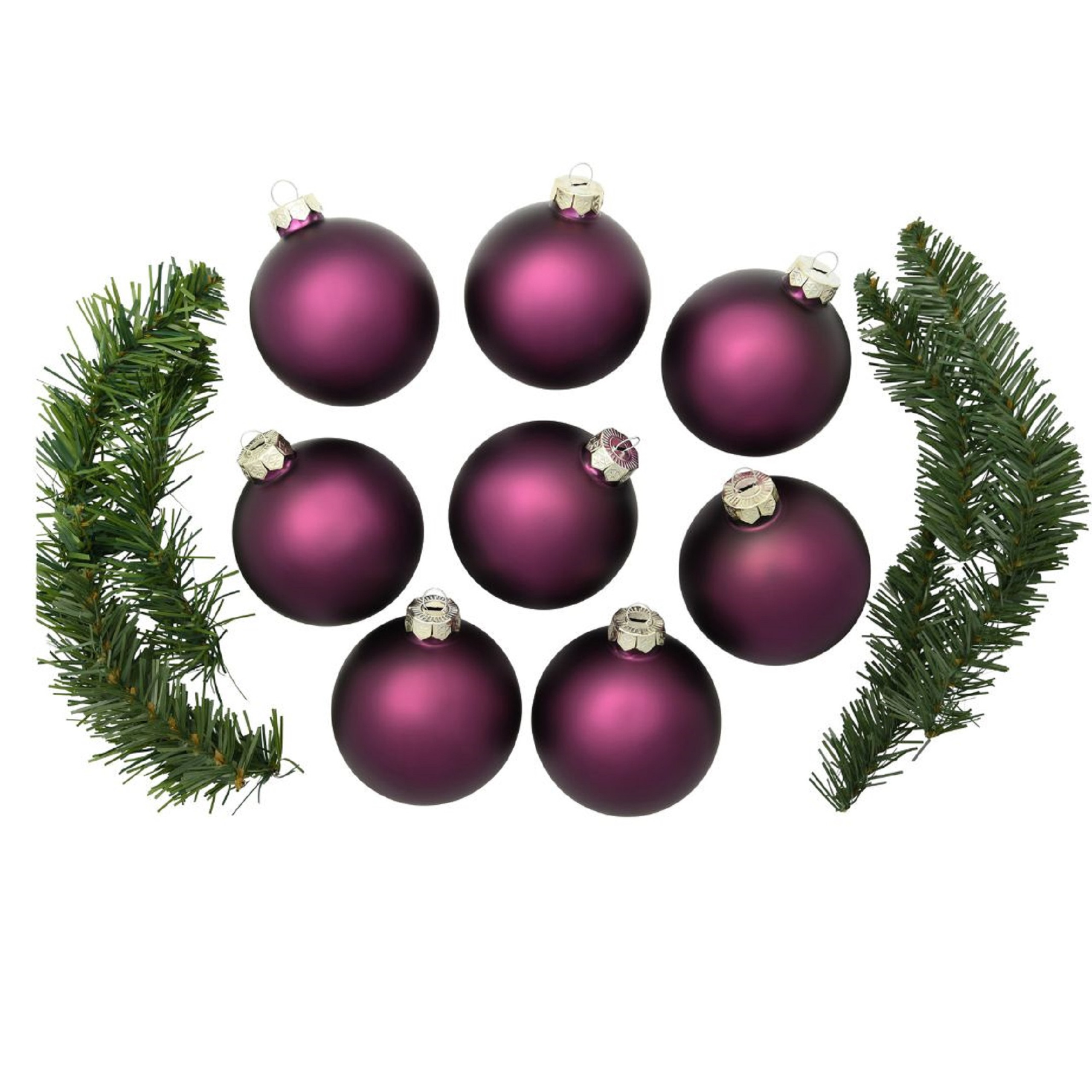 8ct Purple Matte Finish Christmas Ball Ornaments 325 80mm