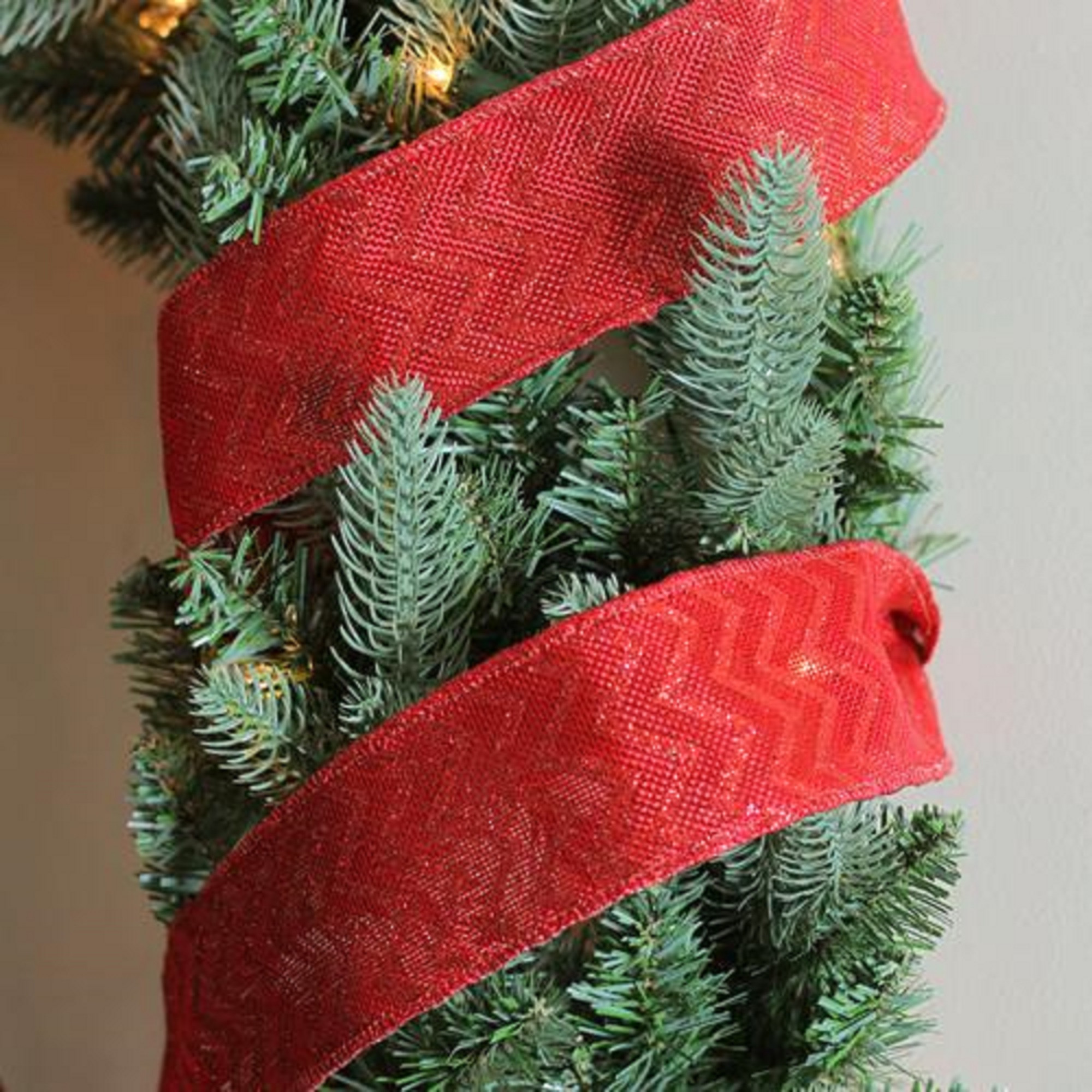 Wine Red Glitter Chevron Wired Christmas Craft Ribbon 2.5" x 10 Yards ...