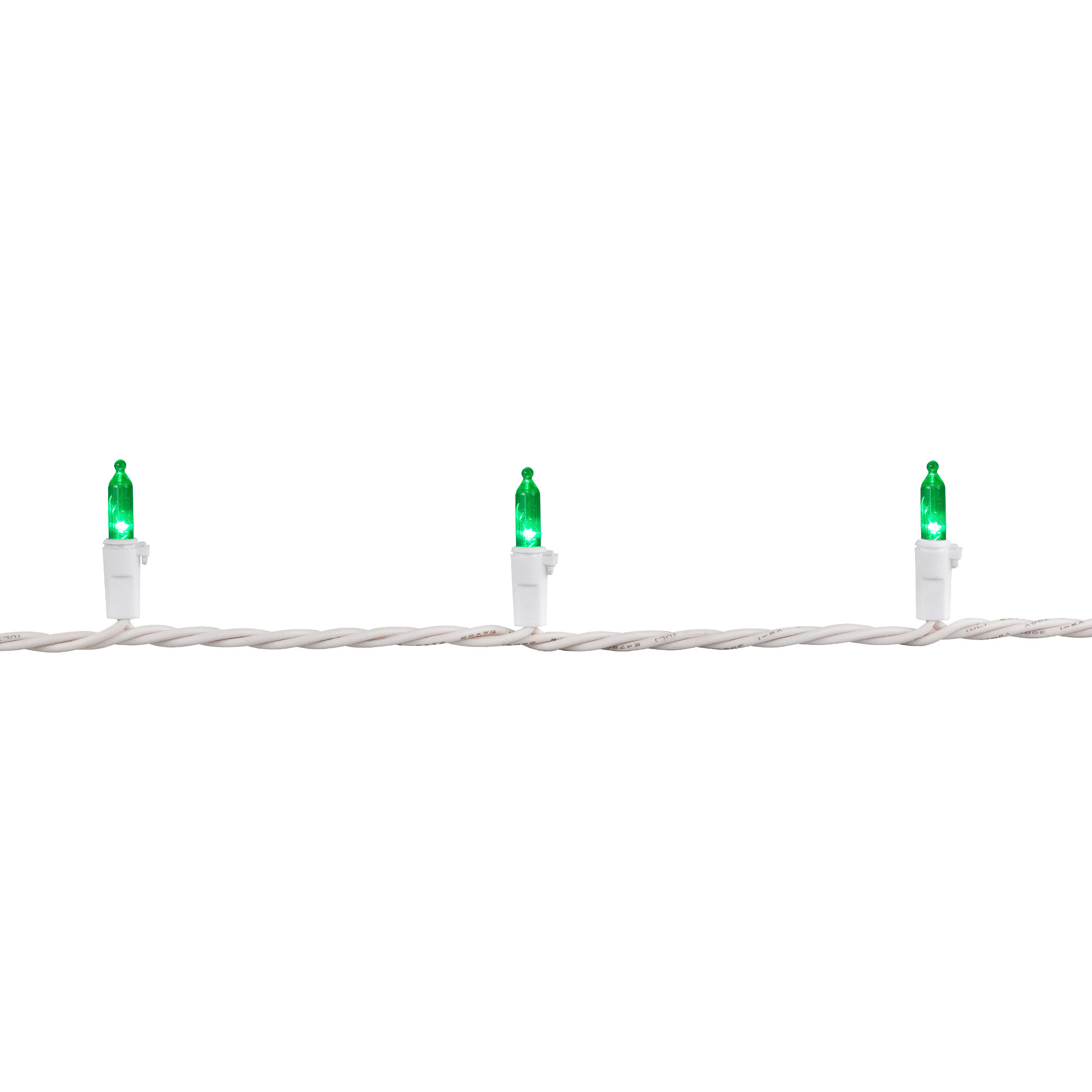 LED Mini Christmas Lights - Green - 16.25' White Wire - 50ct ...