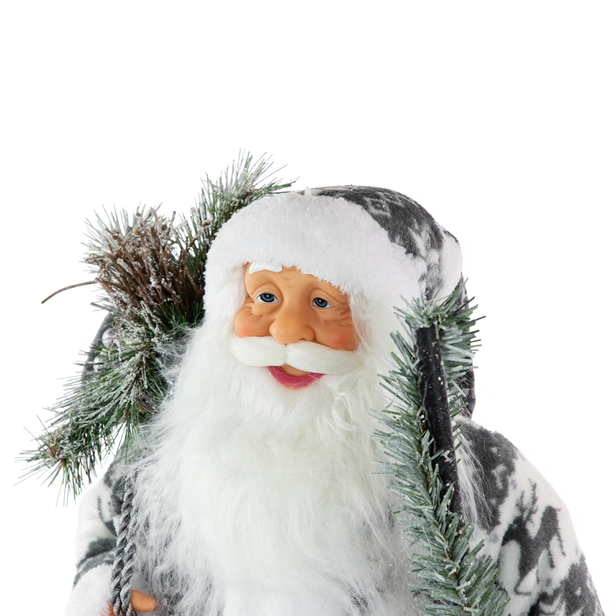 24" Gray & White Nordic Santa Claus Christmas Figure | Christmas Central