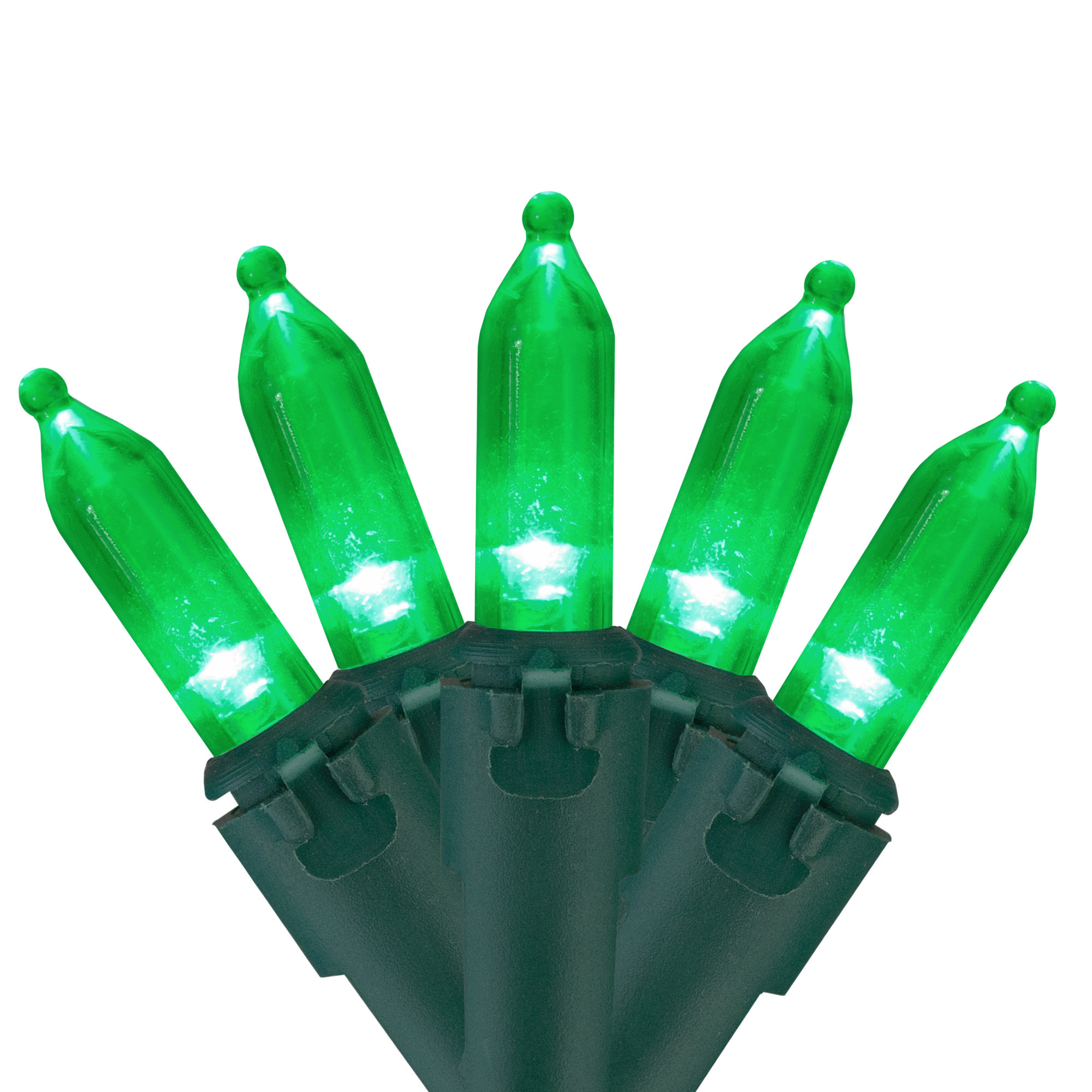 100 Green LED Mini Christmas Lights, 33 ft Green Wire | Christmas Central