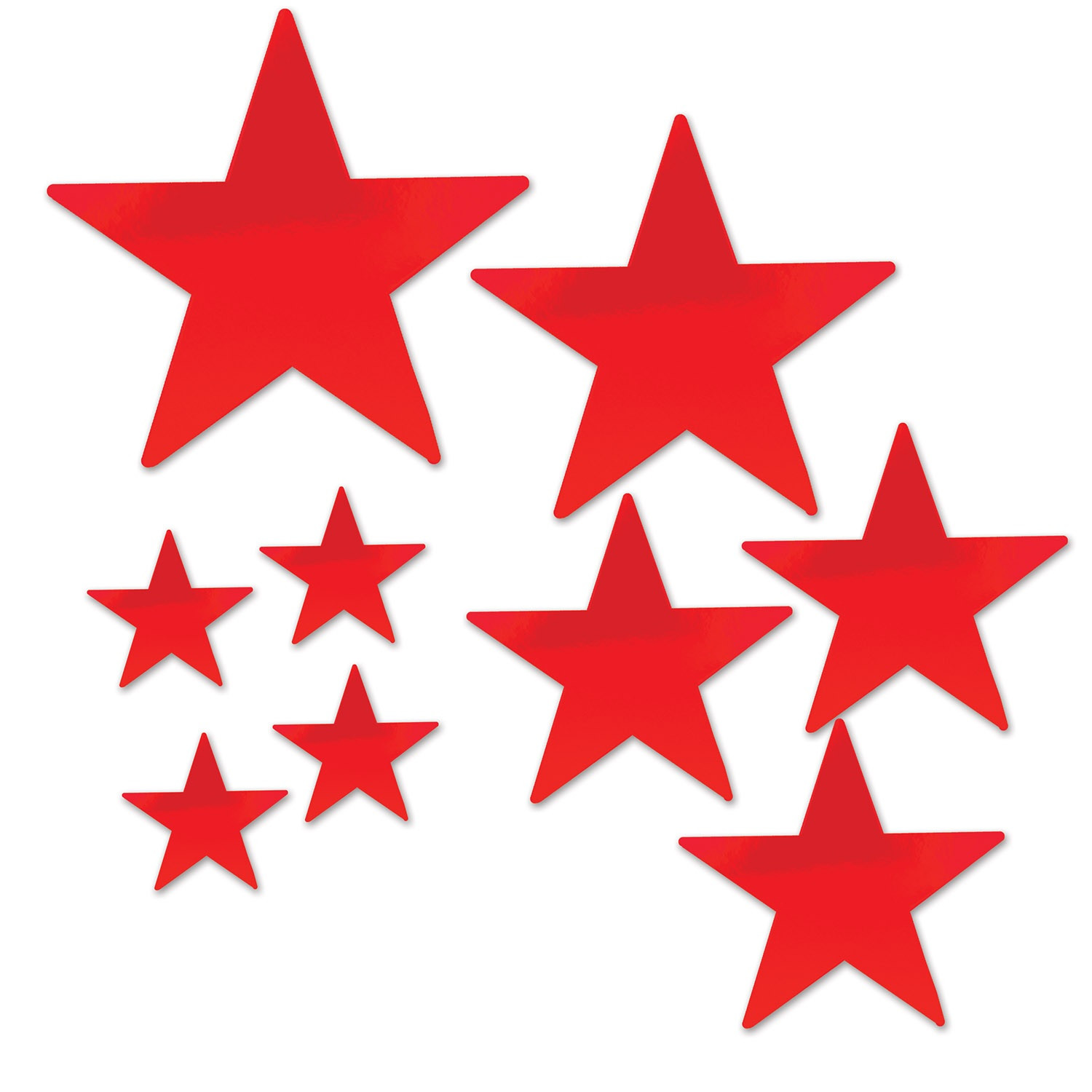 Club Pack of 108 Decorative Red Assorted Packaged Foil Star Cutouts 15 ...