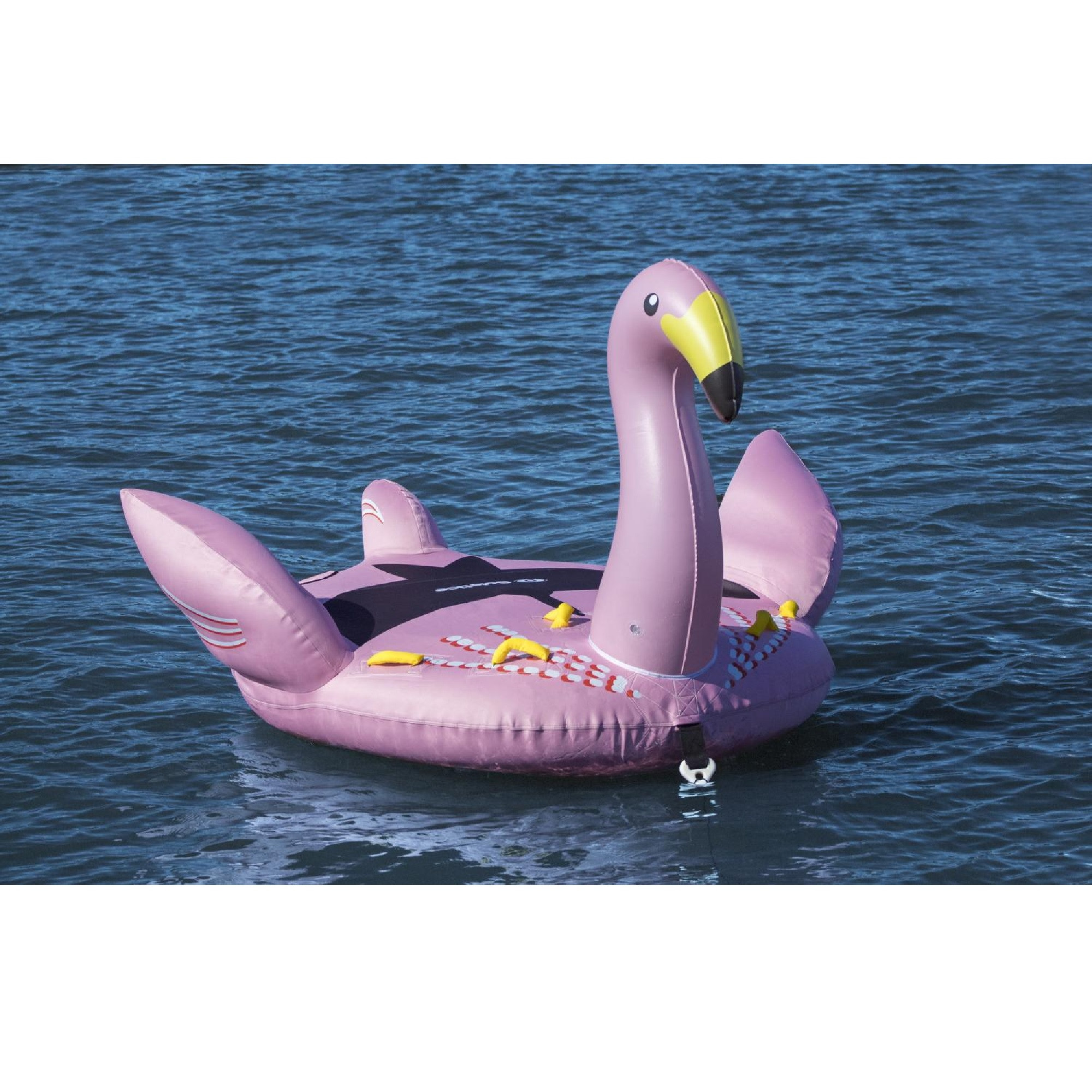 82" Pink & Yellow Inflatable Lay-on Towable Flamingo Float | Christmas ...