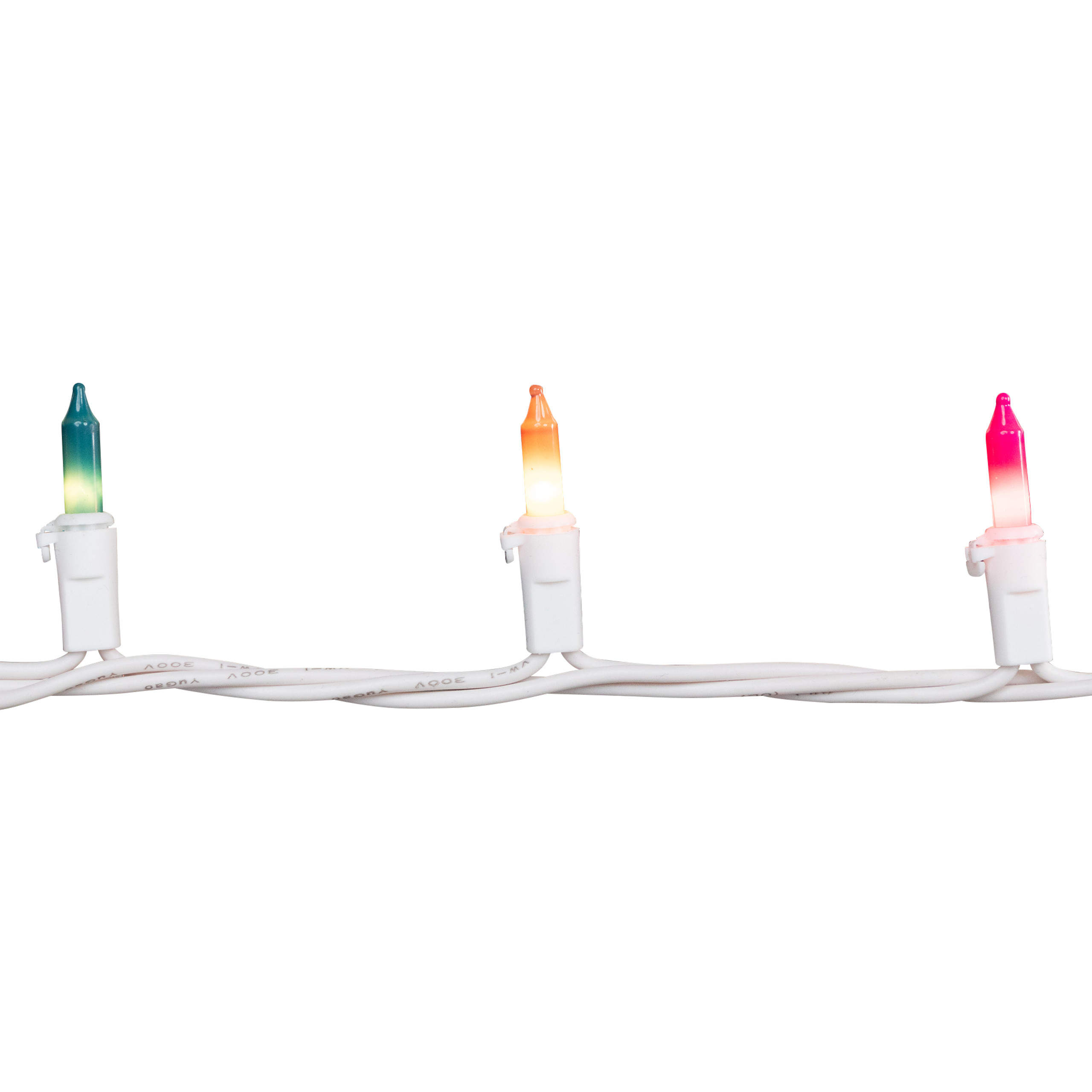 Mini Christmas Light Set - Pastel Multi-Color - 20' White Wire - 100ct ...